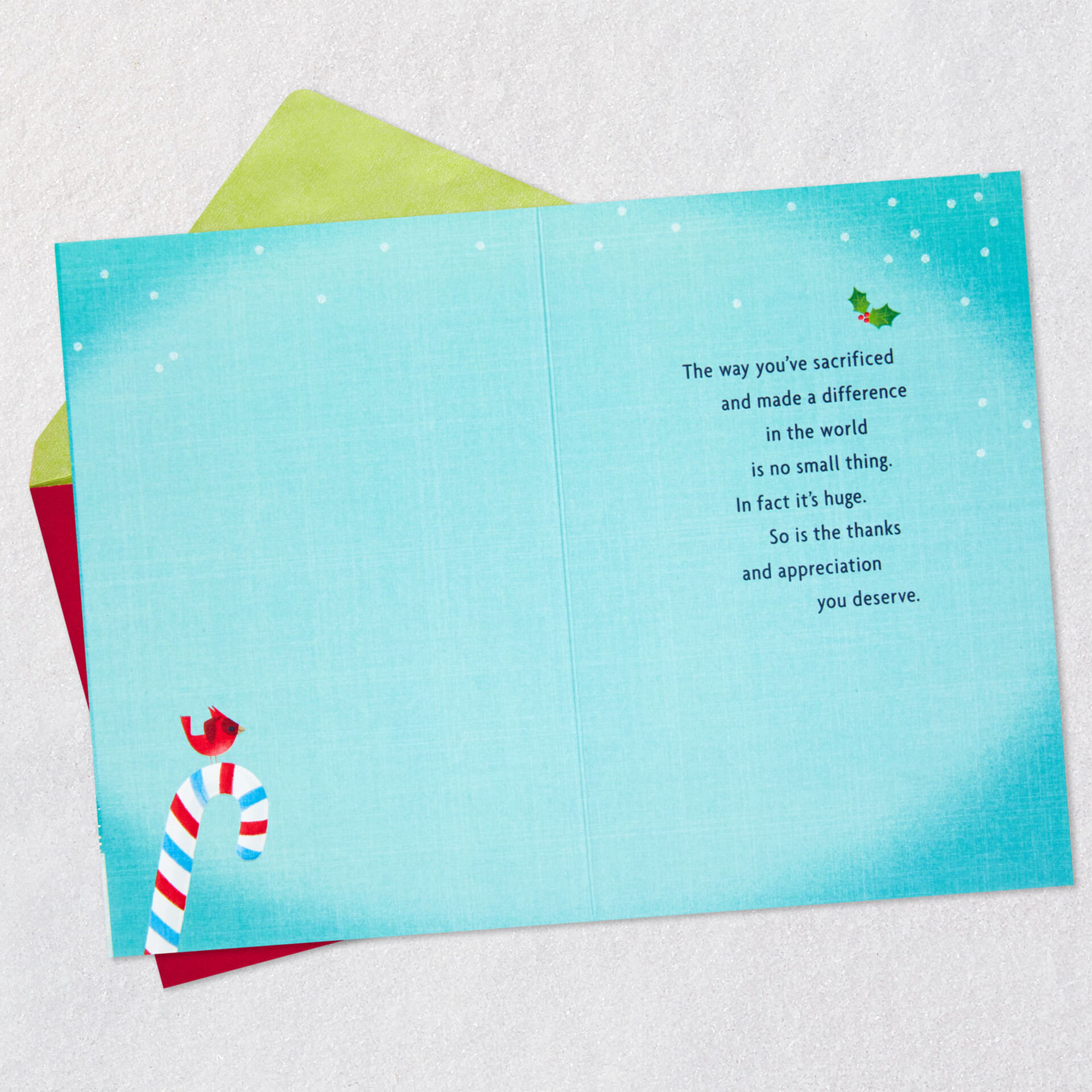 Thanks and Appreciation for Your Service Military Christmas Card ...