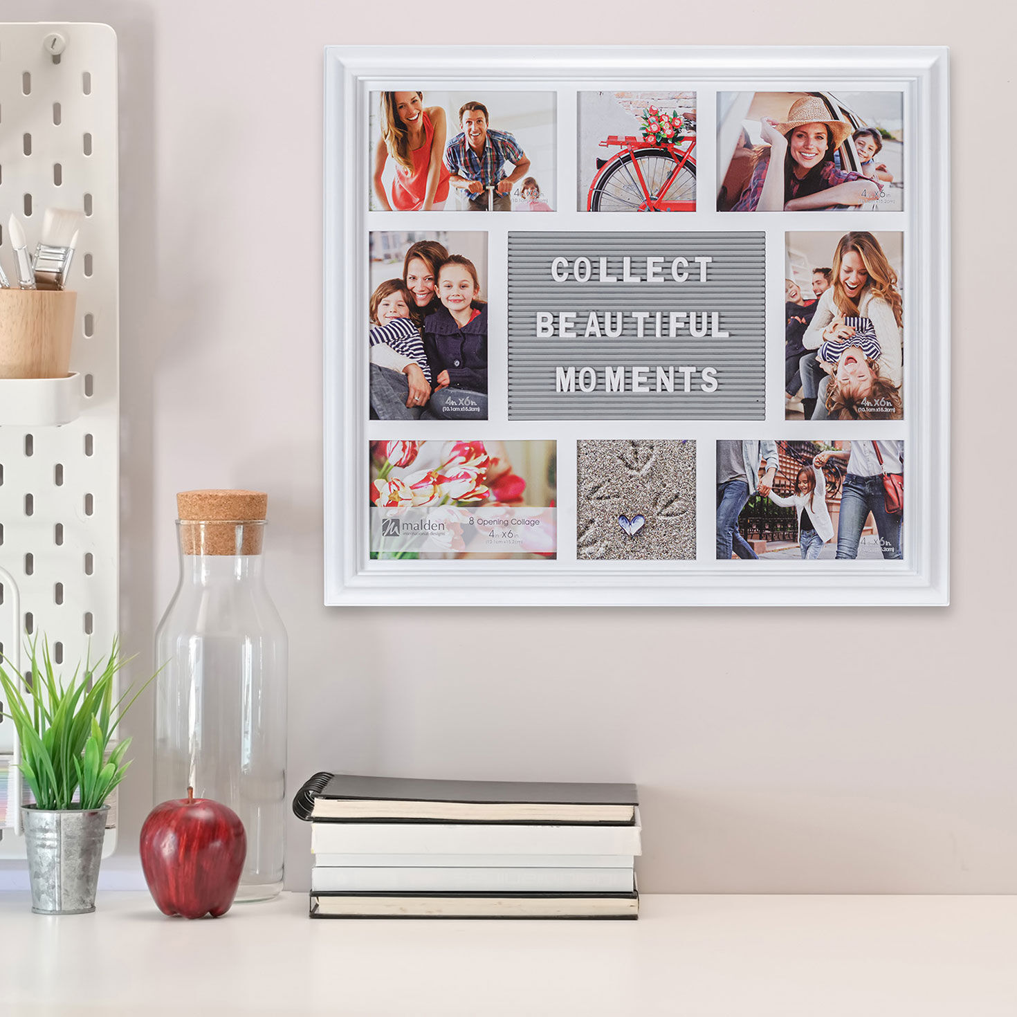Malden Photo Collage Letterboard White Picture Frame, 18.5x16.5 ...