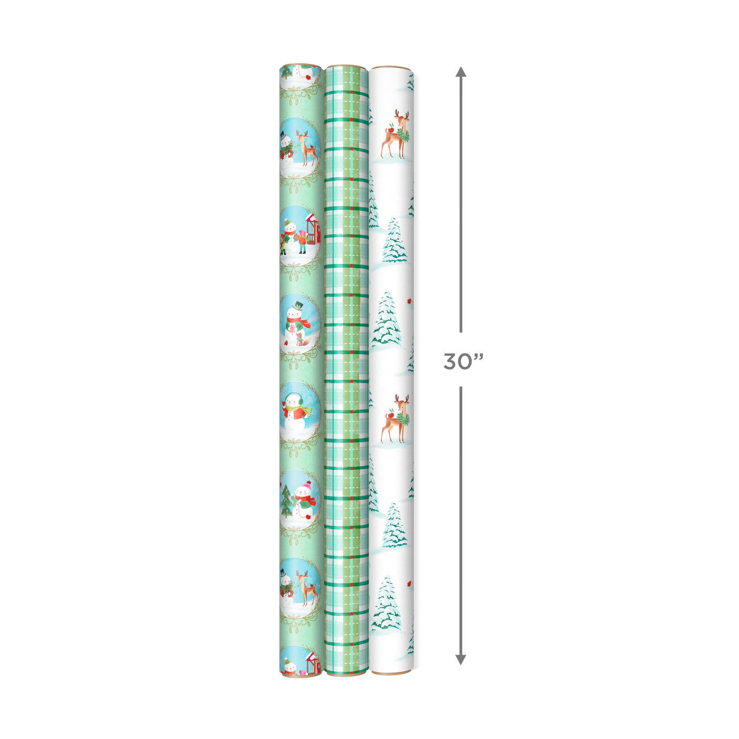 Pastel Christmas Prints 3-Pack Wrapping Paper, 120 sq. ft. - Wrapping ...
