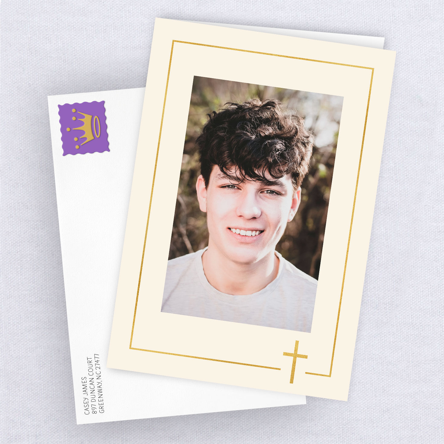 Personalized Cross Frame Religious Photo Card - Greeting Cards | Hallmark