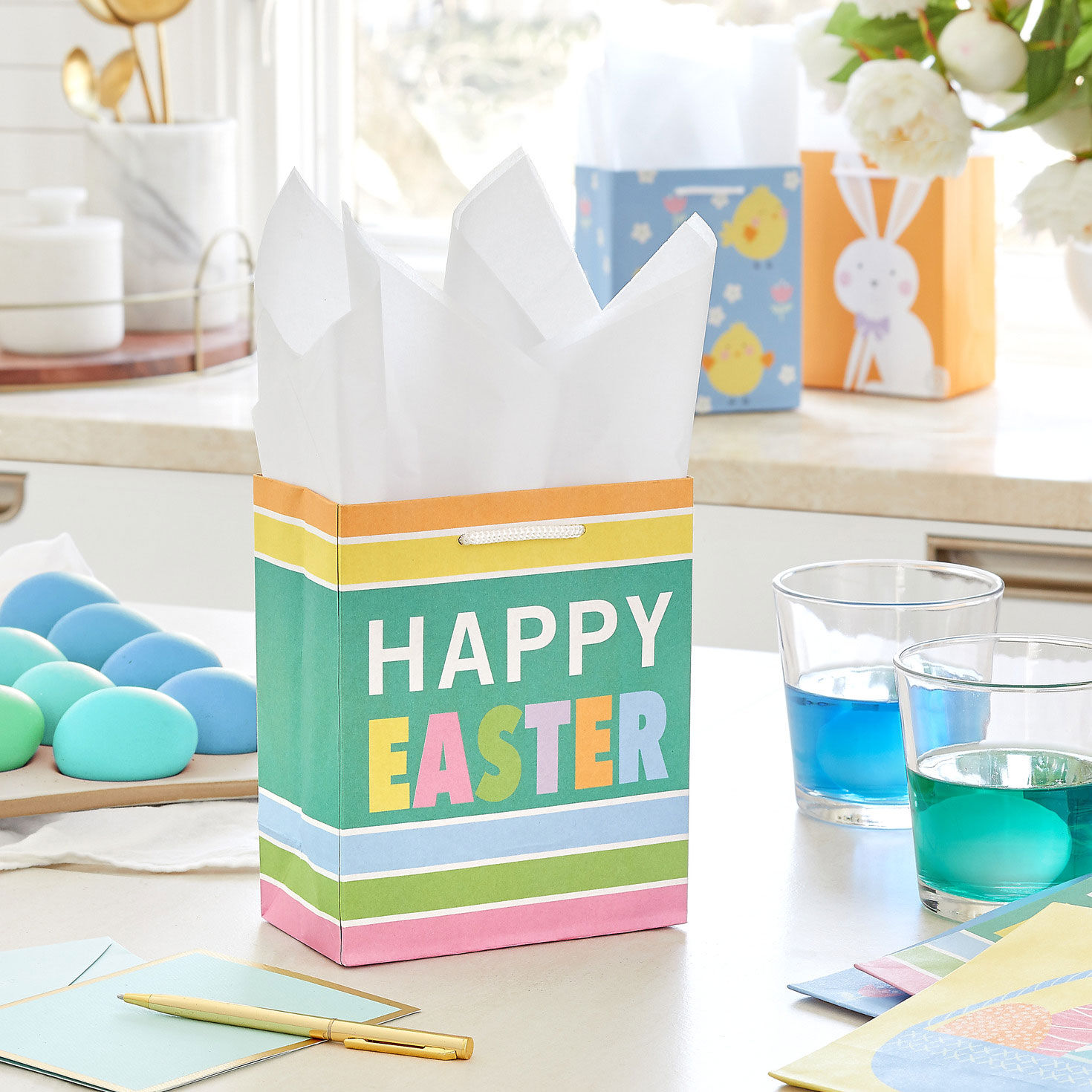 6.5" Bunny, Eggs and Chicks 8-Pack Assorted Small Easter Gift Bags ...