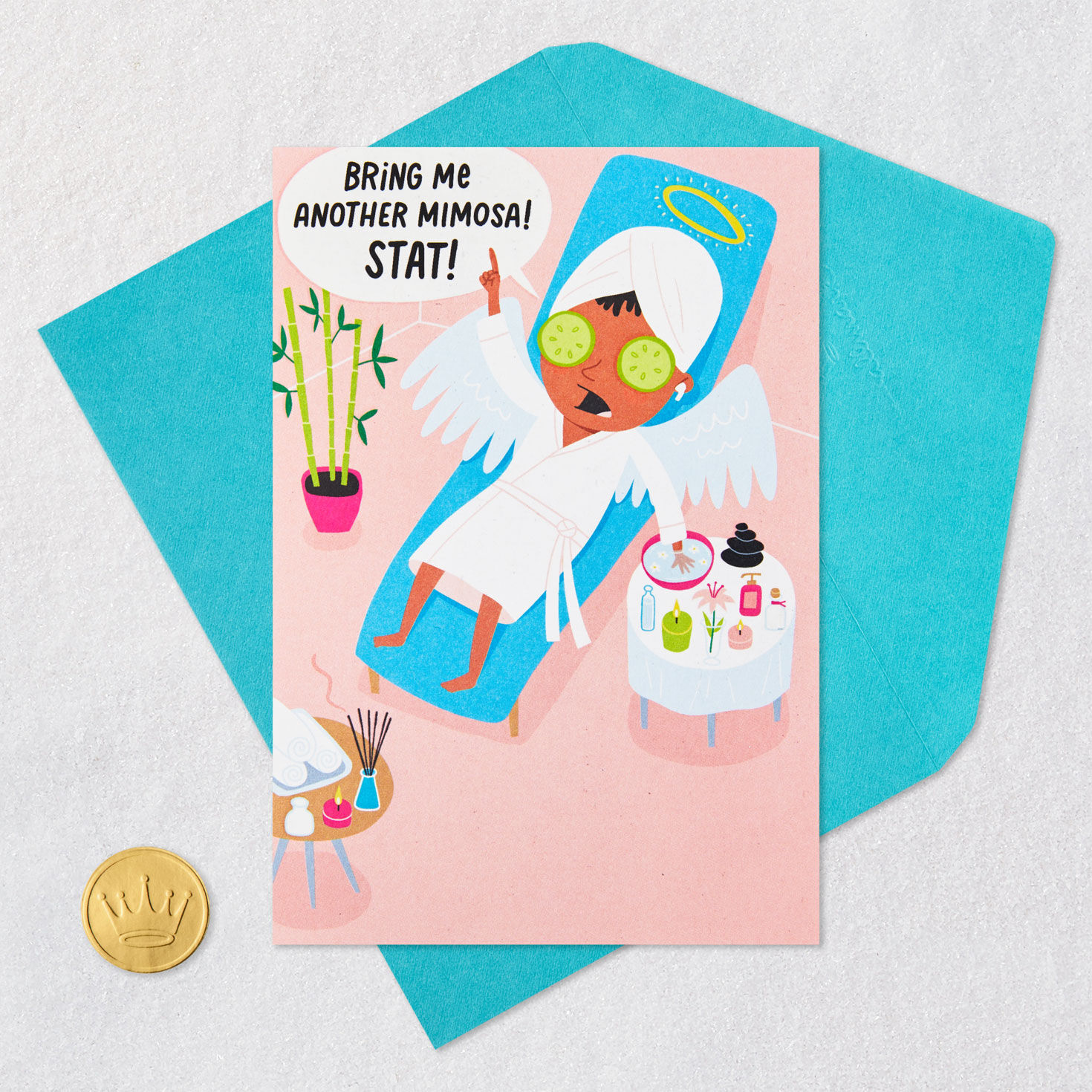 Guardian Angel Spa Day Funny Birthday Card - Greeting Cards | Hallmark