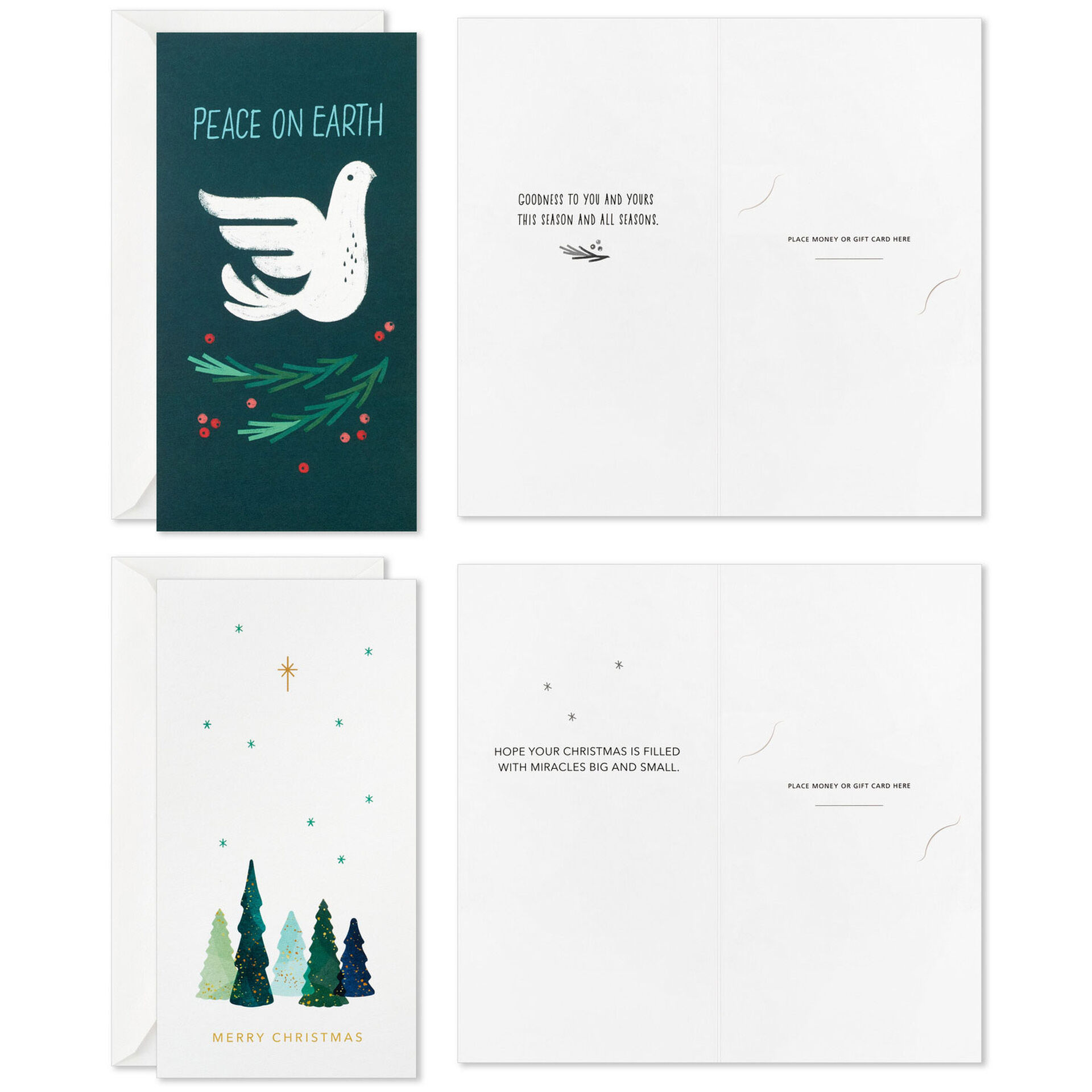 Peace and Joy Money-Holder Boxed Christmas Cards Assortment, Pack of 36 - Boxed Cards - Hallmark
