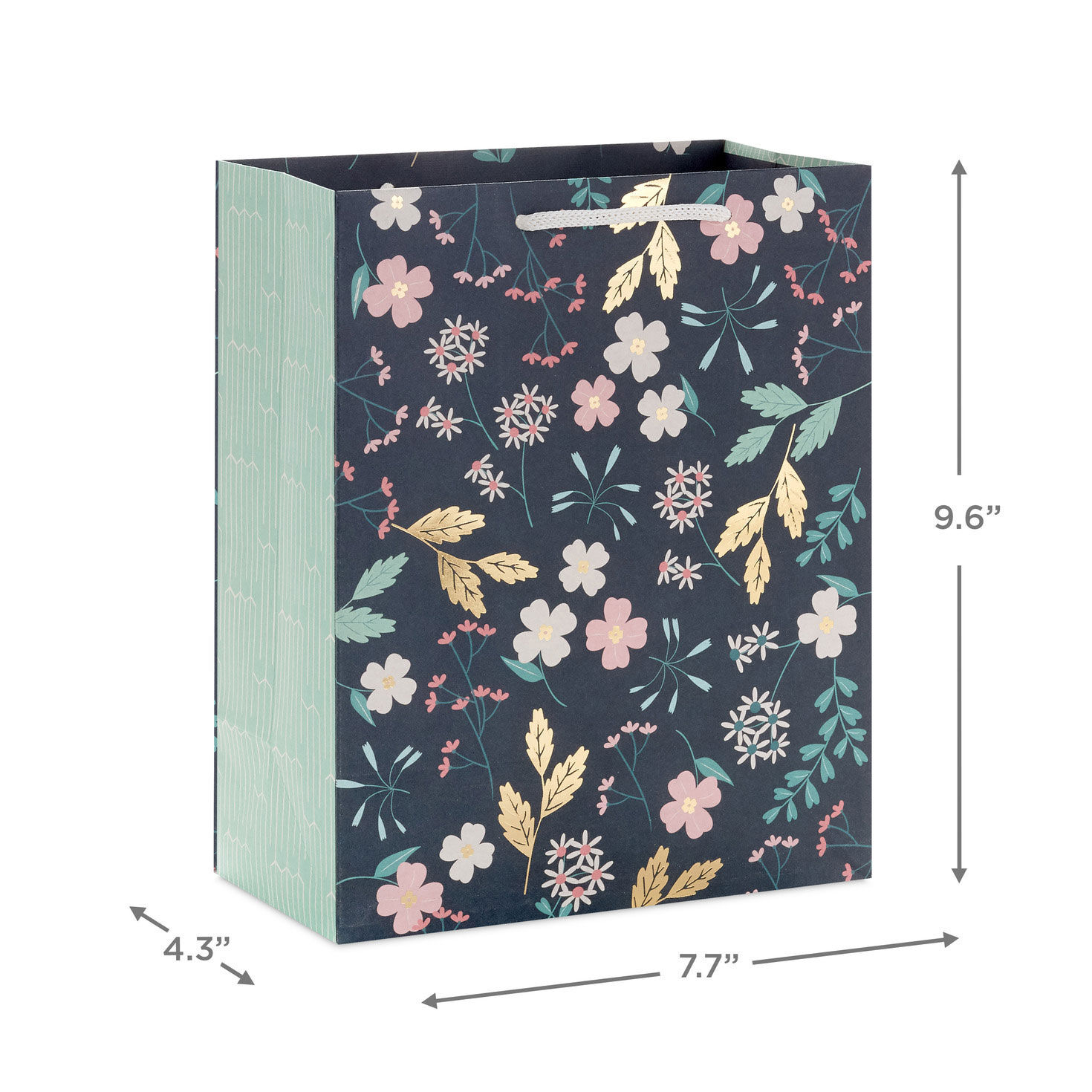 9.6" Floral on Dark Green Medium Gift Bag - Gift Bags | Hallmark