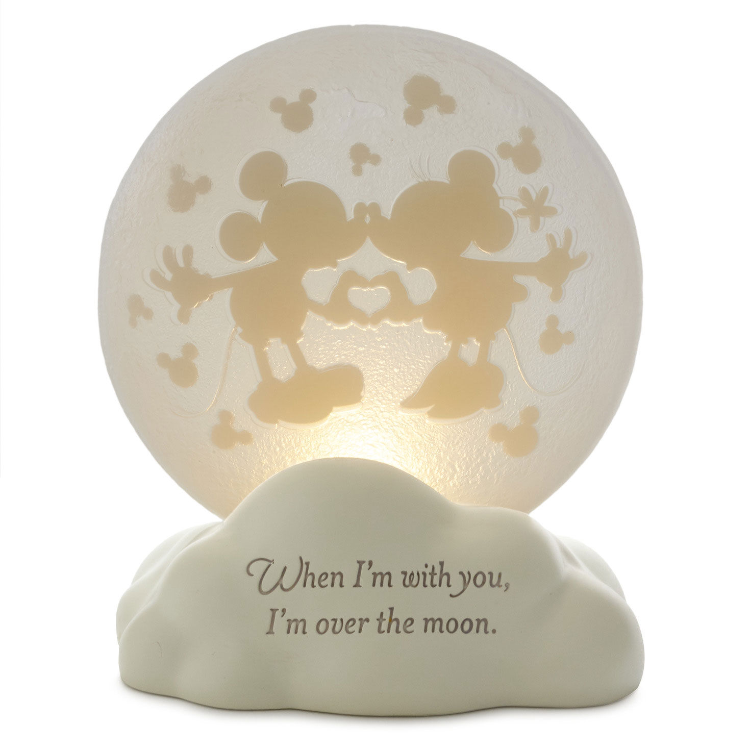 Disney Mickey Mouse and Minnie Mouse Moon Figurine With Light - Plaques ...