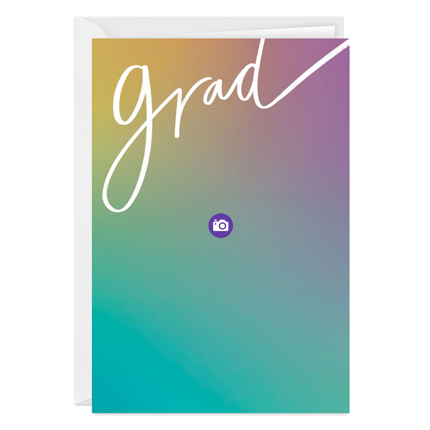 Personalized Rainbow Ombré Graduation Photo Card - Greeting Cards ...