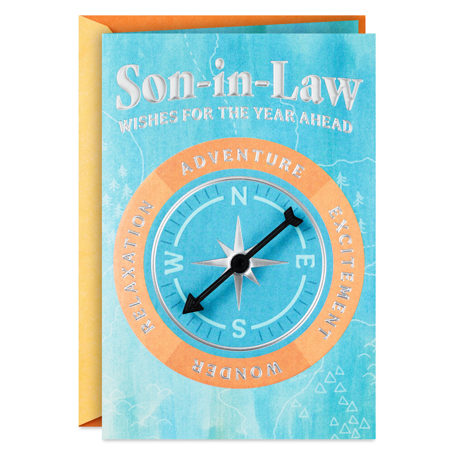 Wishes for the Year Compass Wheel Birthday Card for Son-in-Law ...