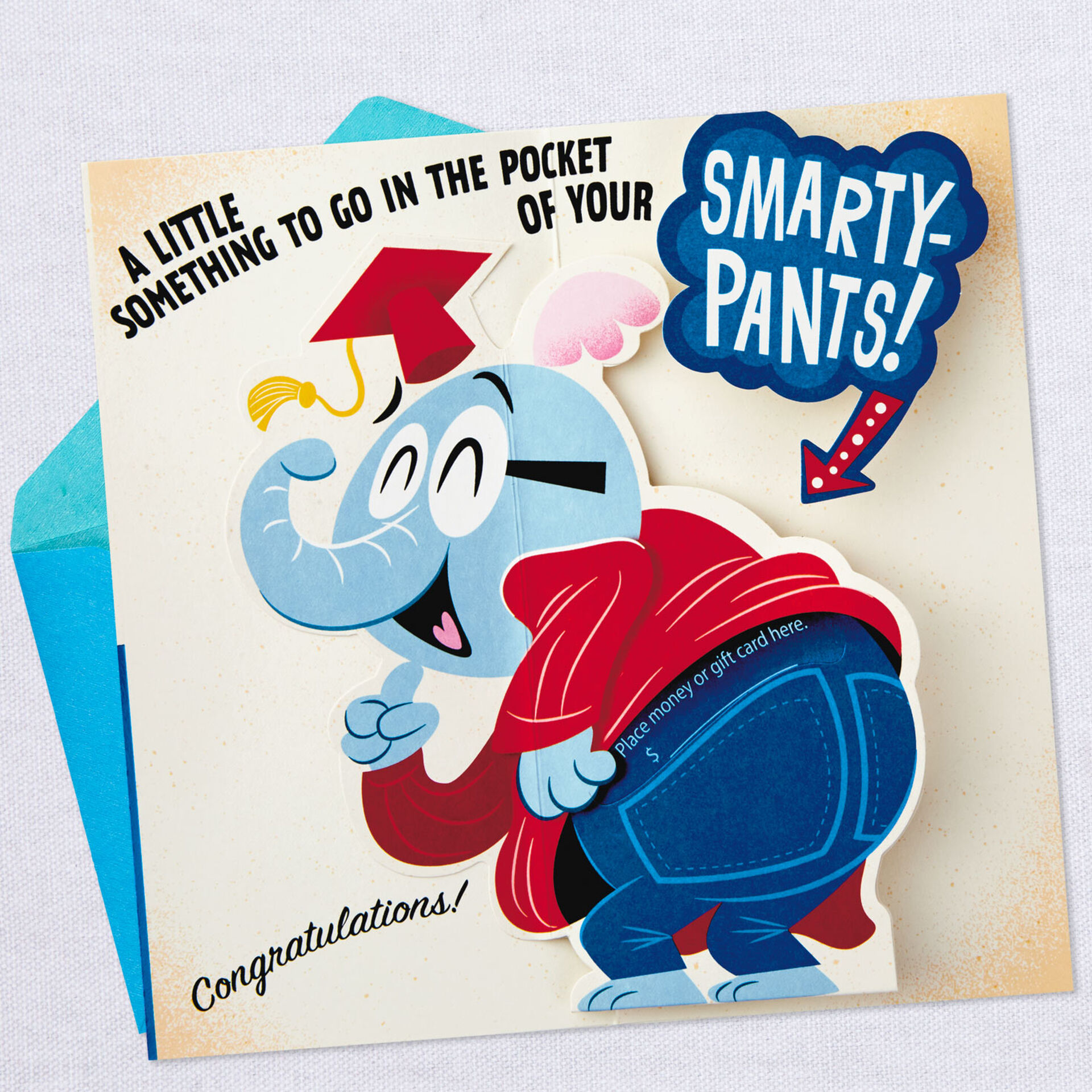 Smarty Pants Funny Pop Up Money Holder Graduation Card Greeting Cards