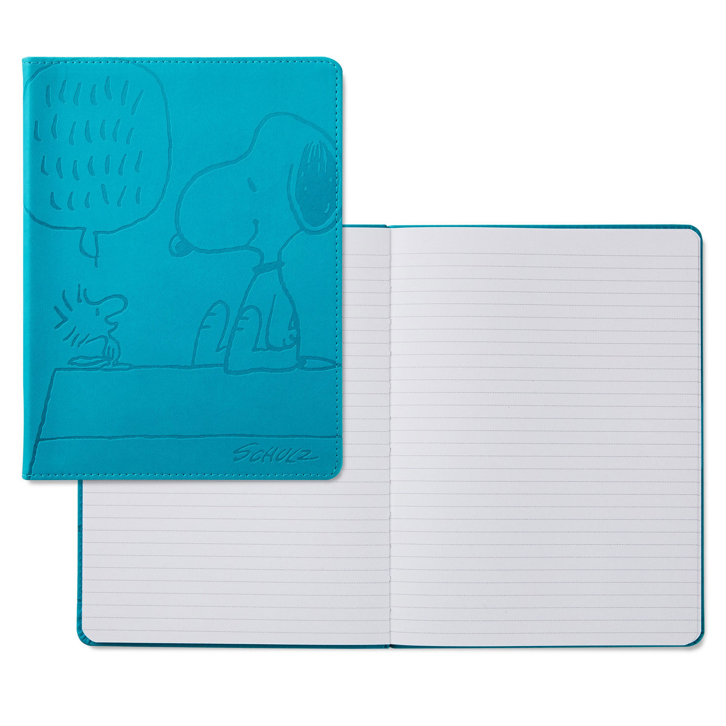Peanuts® Snoopy and Woodstock Faux Leather Notebook - Notebooks ...