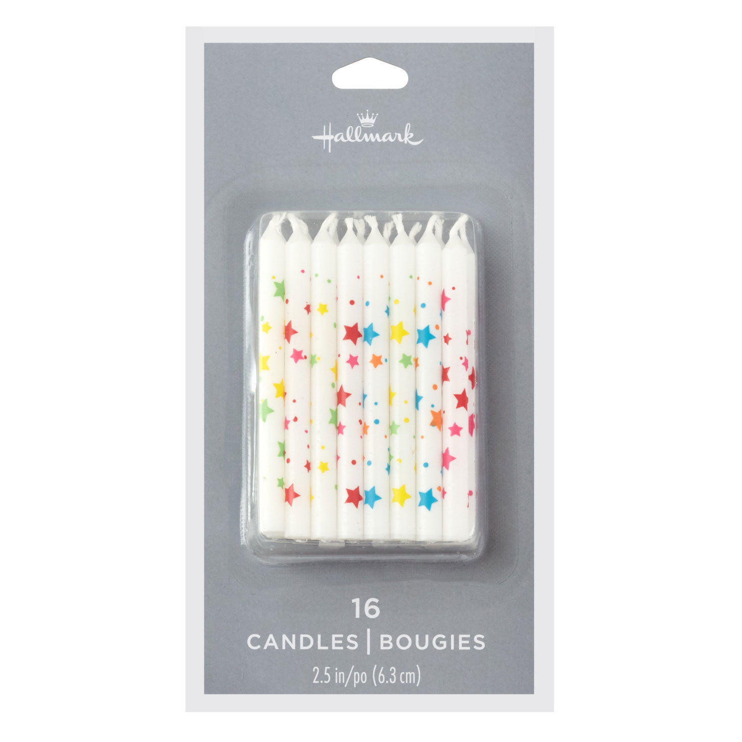 Scattered Stars White Birthday Candles, Set of 16 - Cake Toppers ...