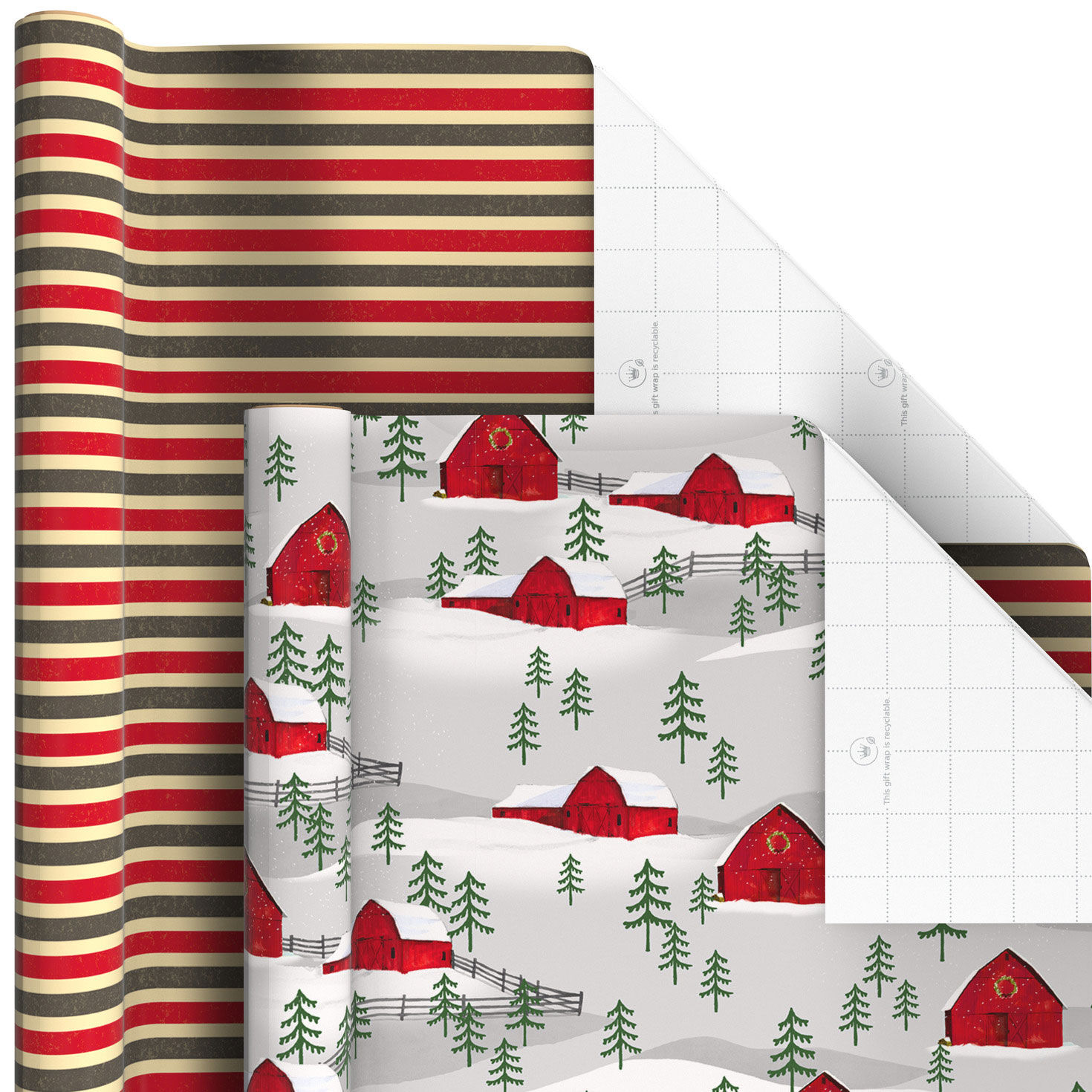 Weathered and Warm 6-Pack Assorted Holiday Wrapping Paper Roll Bundle ...