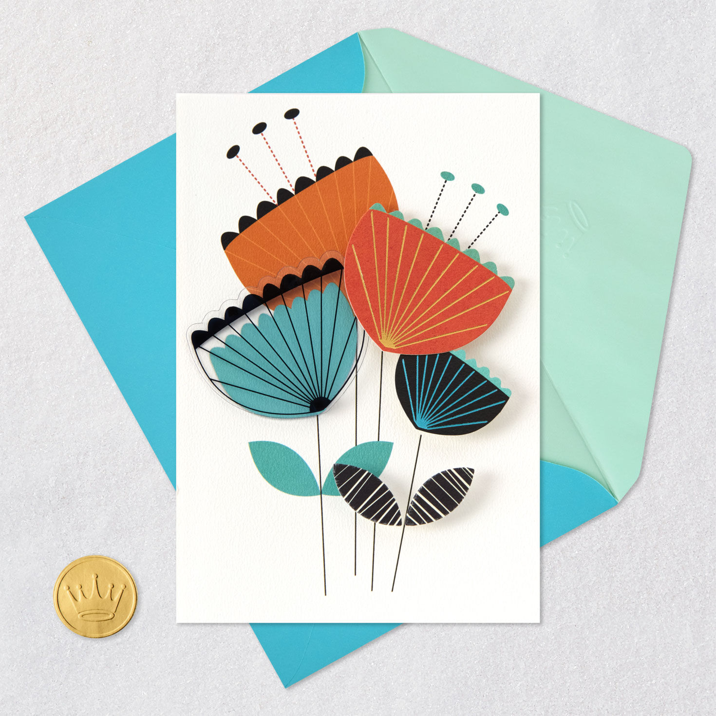 Folk Art Flowers Blank Card - Greeting Cards | Hallmark