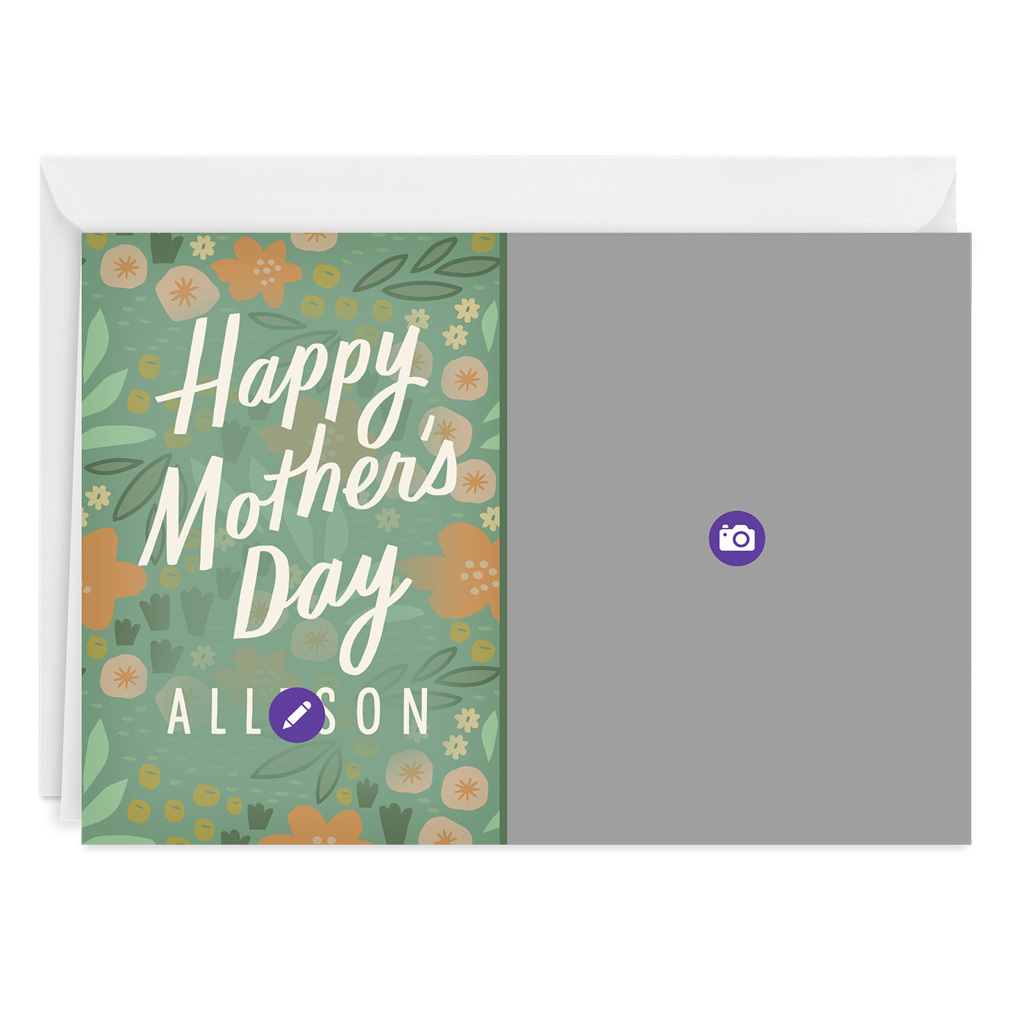 Personalized Floral Print Happy Mother's Day Photo Card - Greeting ...
