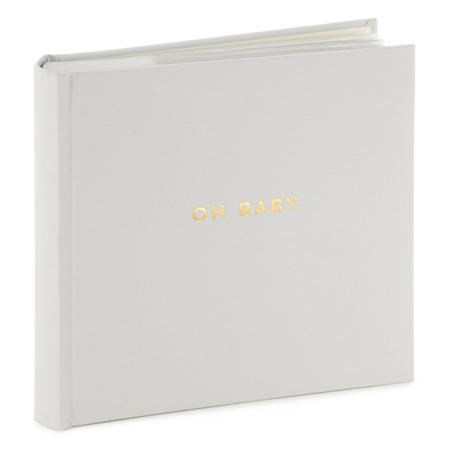 Oh Baby Gray Linen Textured Photo Album - Scrapbooks & Albums | Hallmark