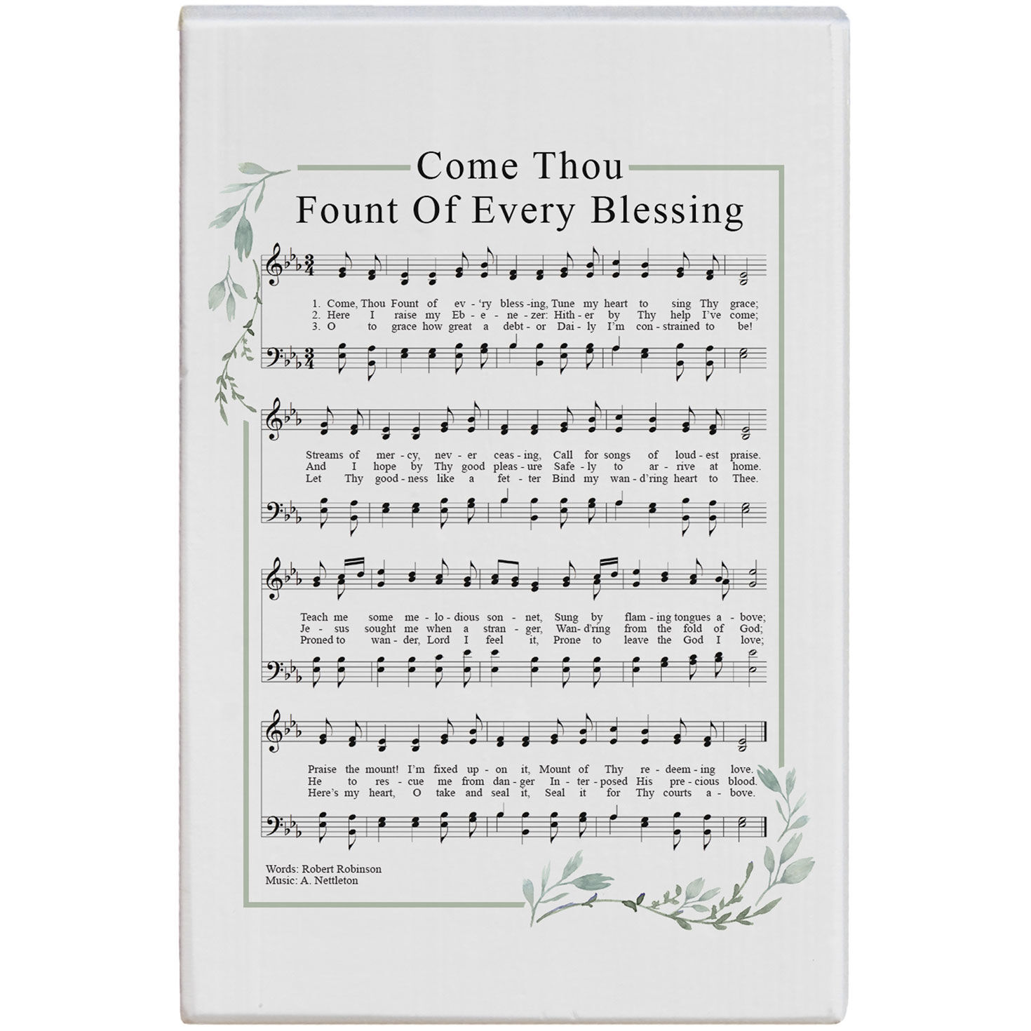 Sincere Surroundings Come Thou Fount of Every Blessing Hymn Music Sign ...