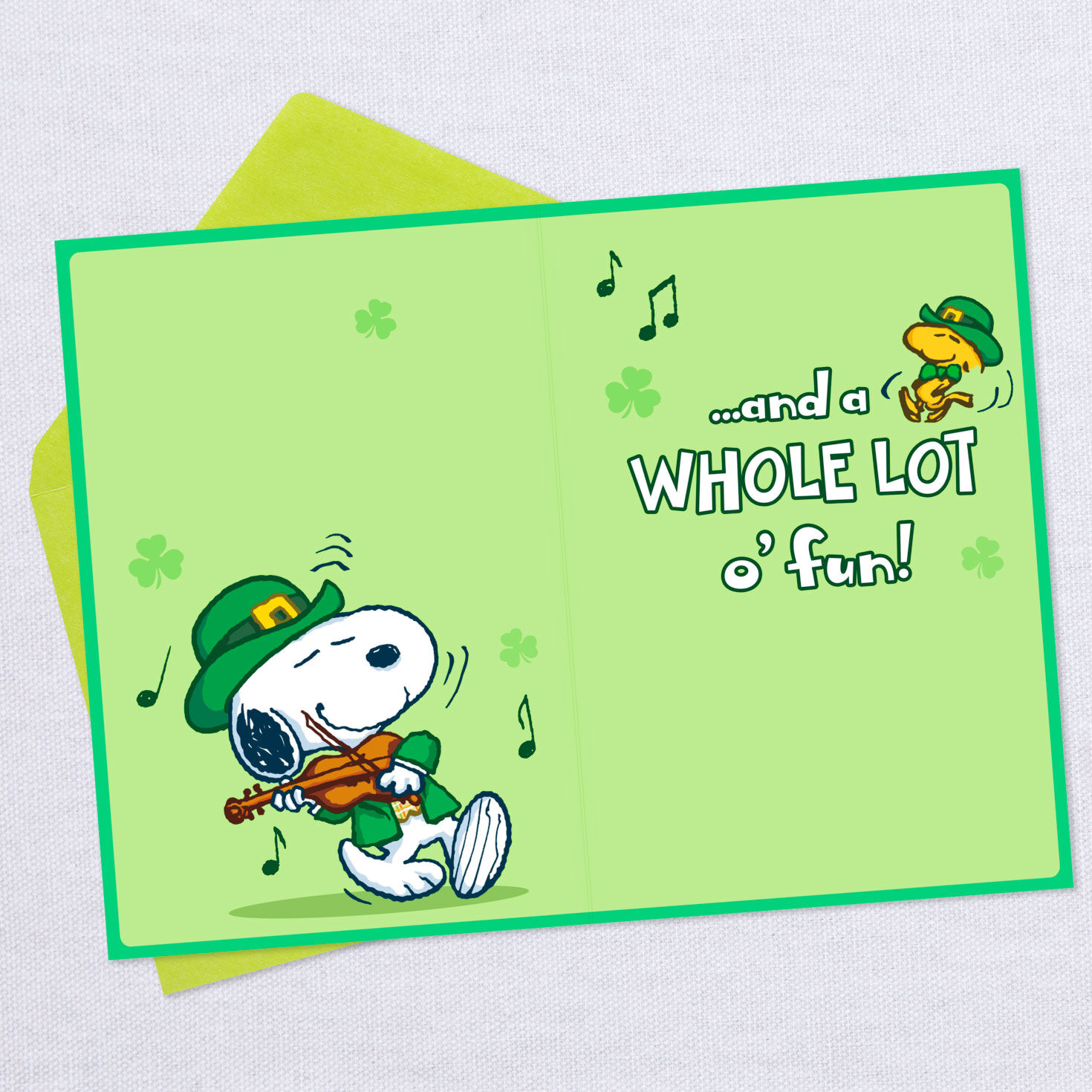 Peanuts® Snoopy and Woodstock Luck and Fun St. Patrick's Day Card ...