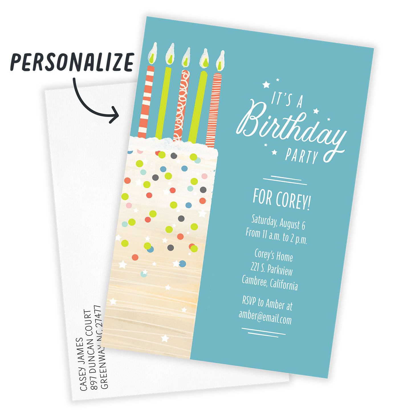 Confetti Birthday Cake Flat Birthday Invitation - Invitations | Hallmark