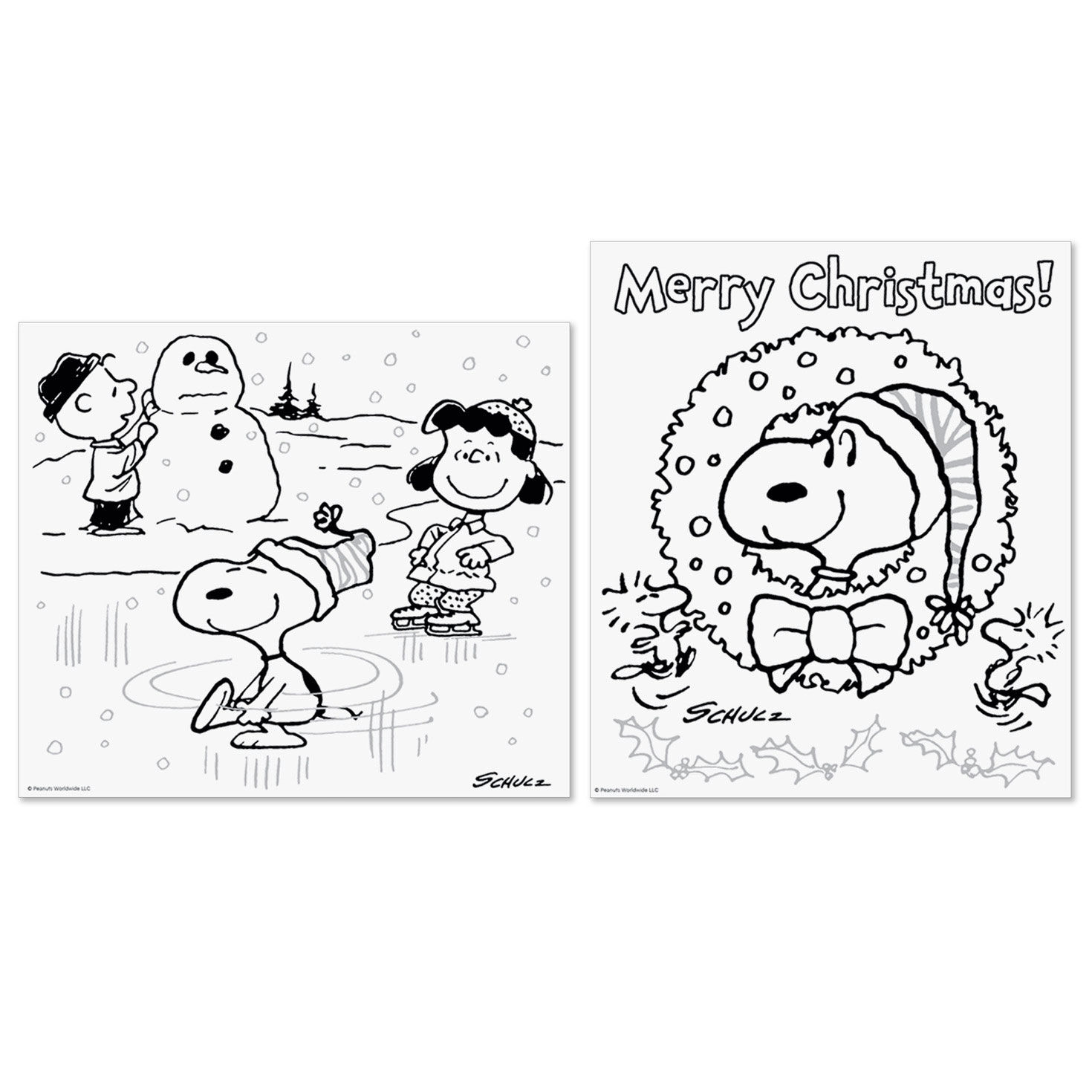 peanuts christmas coloring sheet