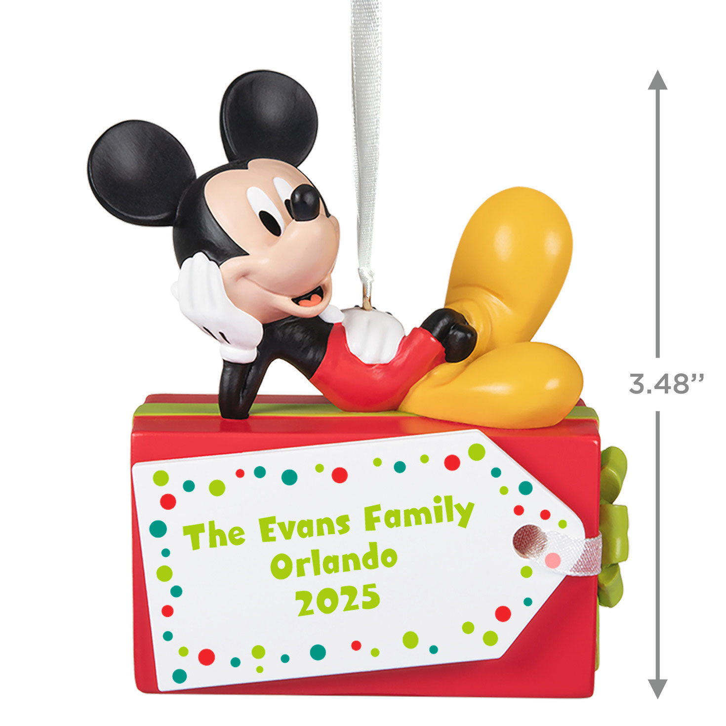 Disney Mickey Mouse Christmas Present Personalized Ornament, Custom ...