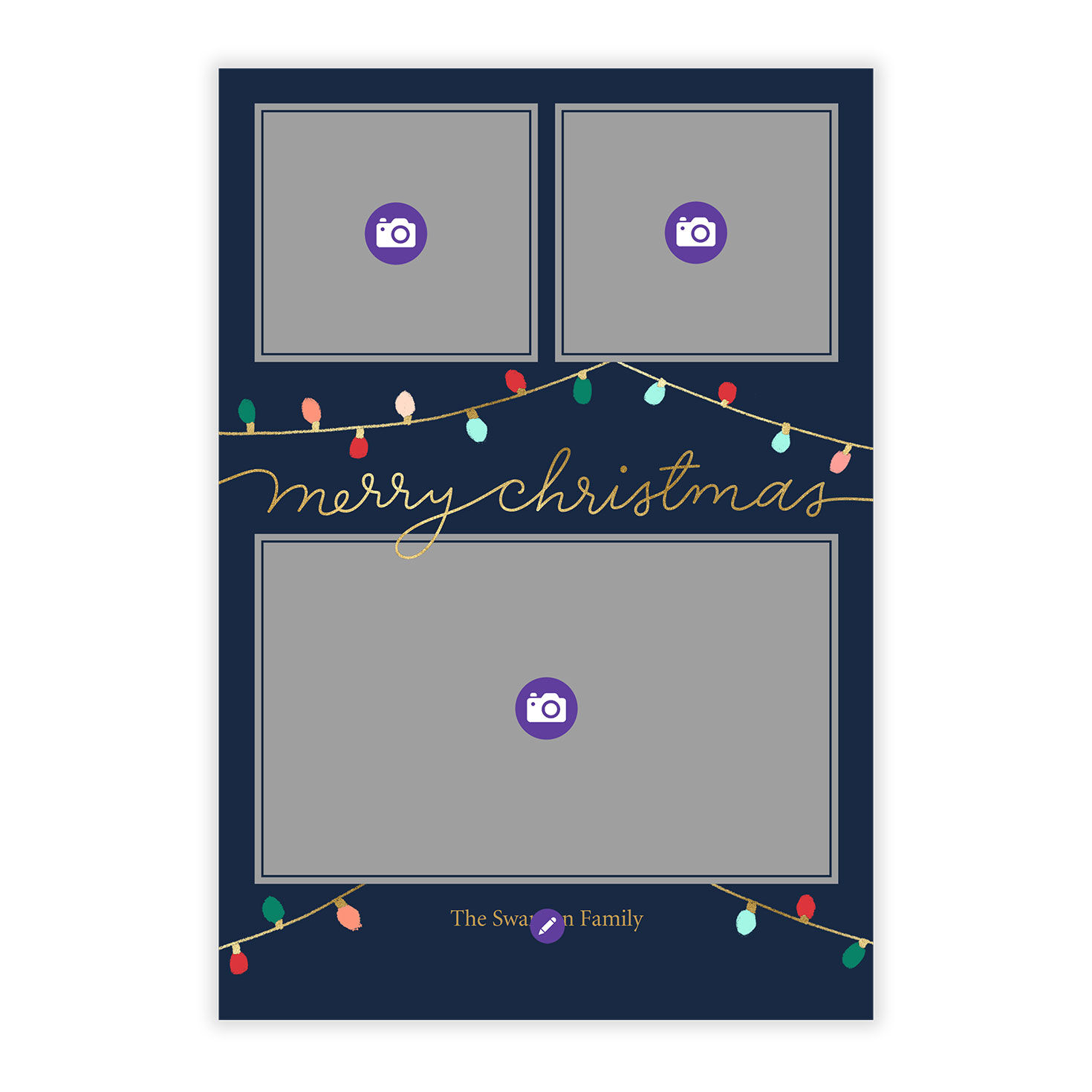 Colorful String Lights Flat Christmas Photo Card - Photo Cards | Hallmark