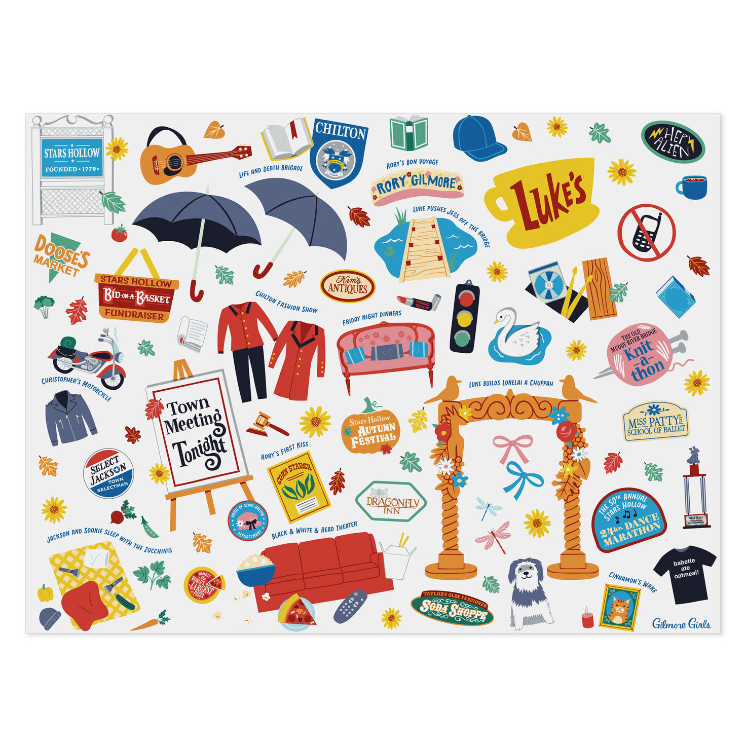 Gilmore Girls Memorable Moments Oversized Throw Blanket, 80x60 ...