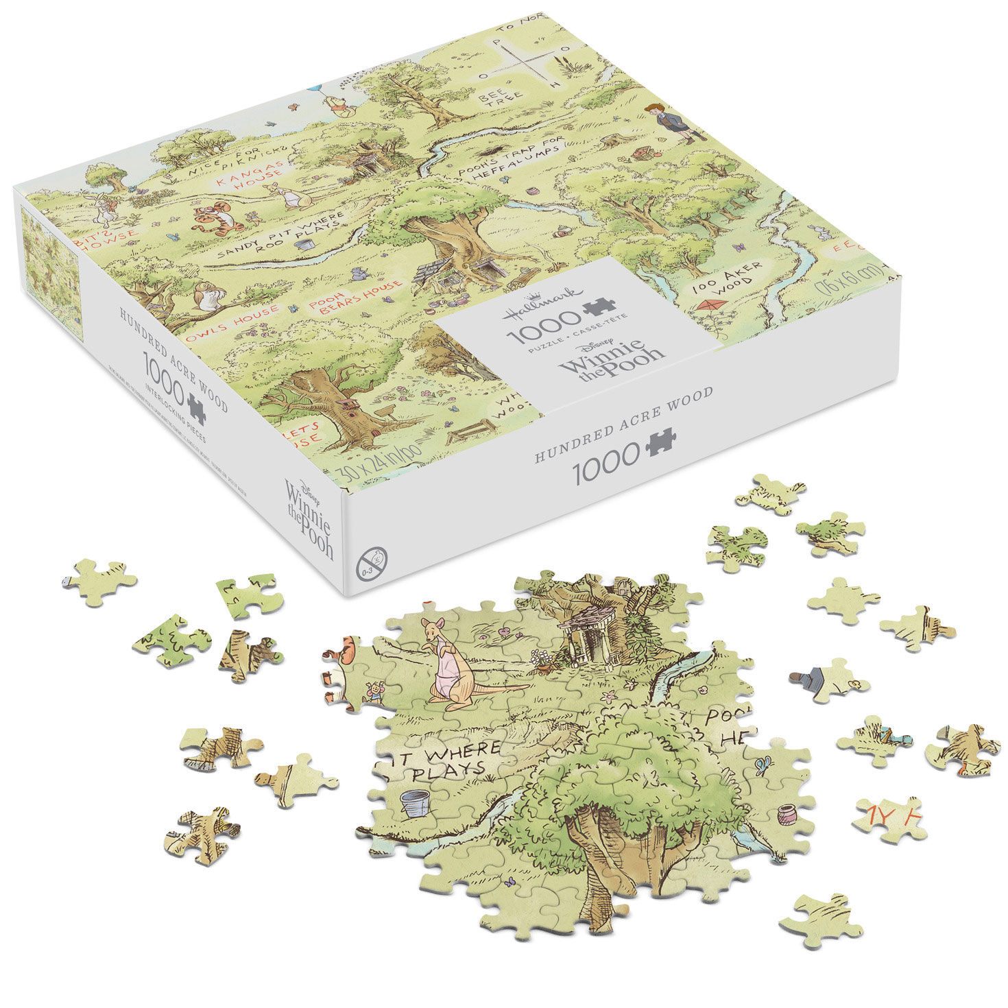 Disney Winnie the Pooh Hundred Acre Wood Map 1000-Piece Puzzle ...