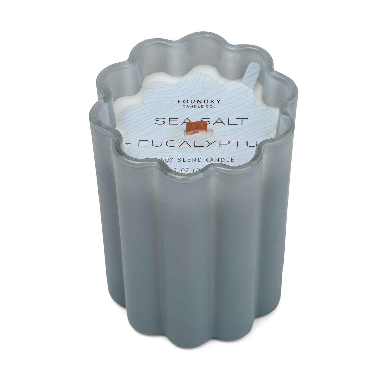 Foundry Sea Salt and Eucalyptus Frosted Glass Candle, 7.5 oz. - Candles ...