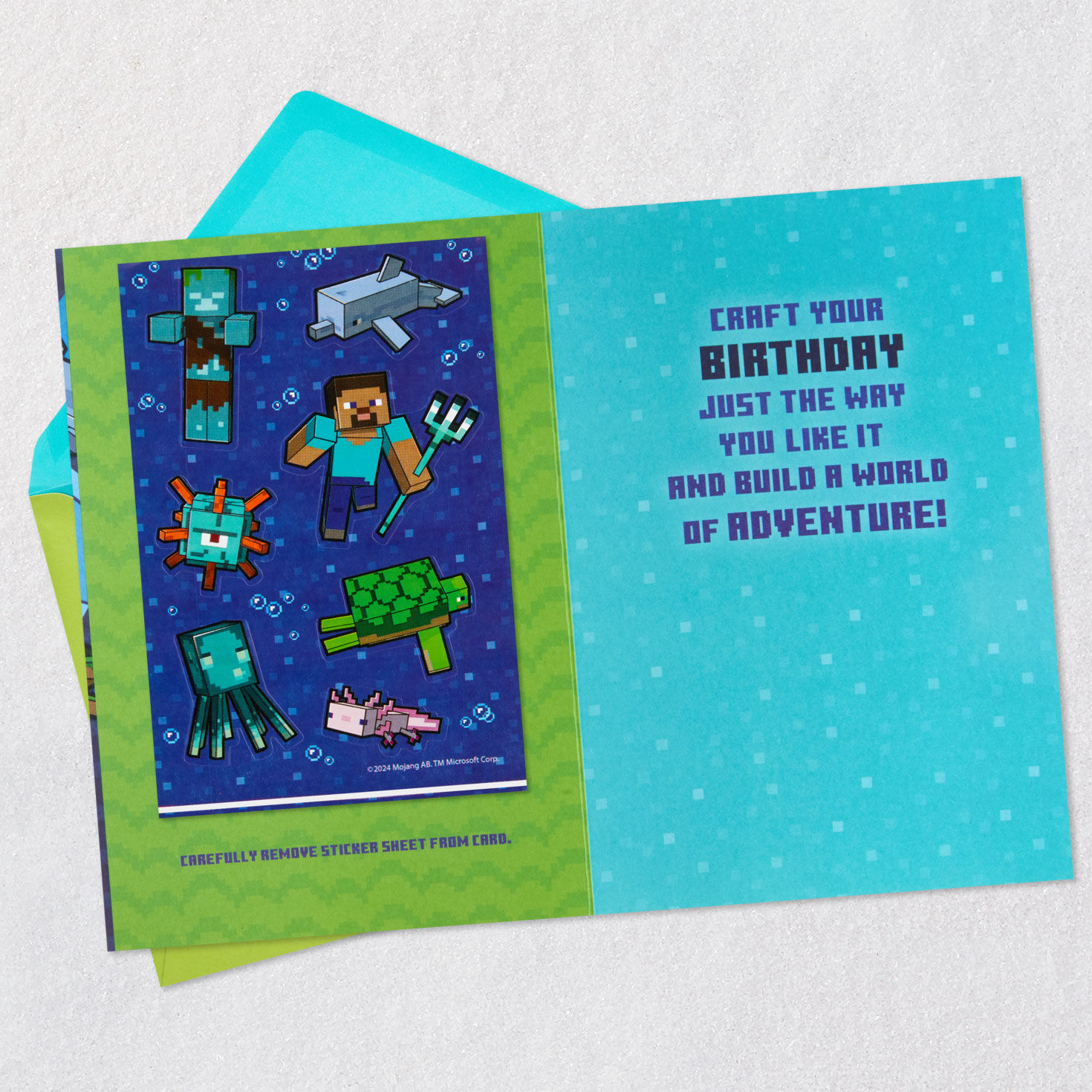 Minecraft Build a World of Adventure Birthday Card With Stickers ...