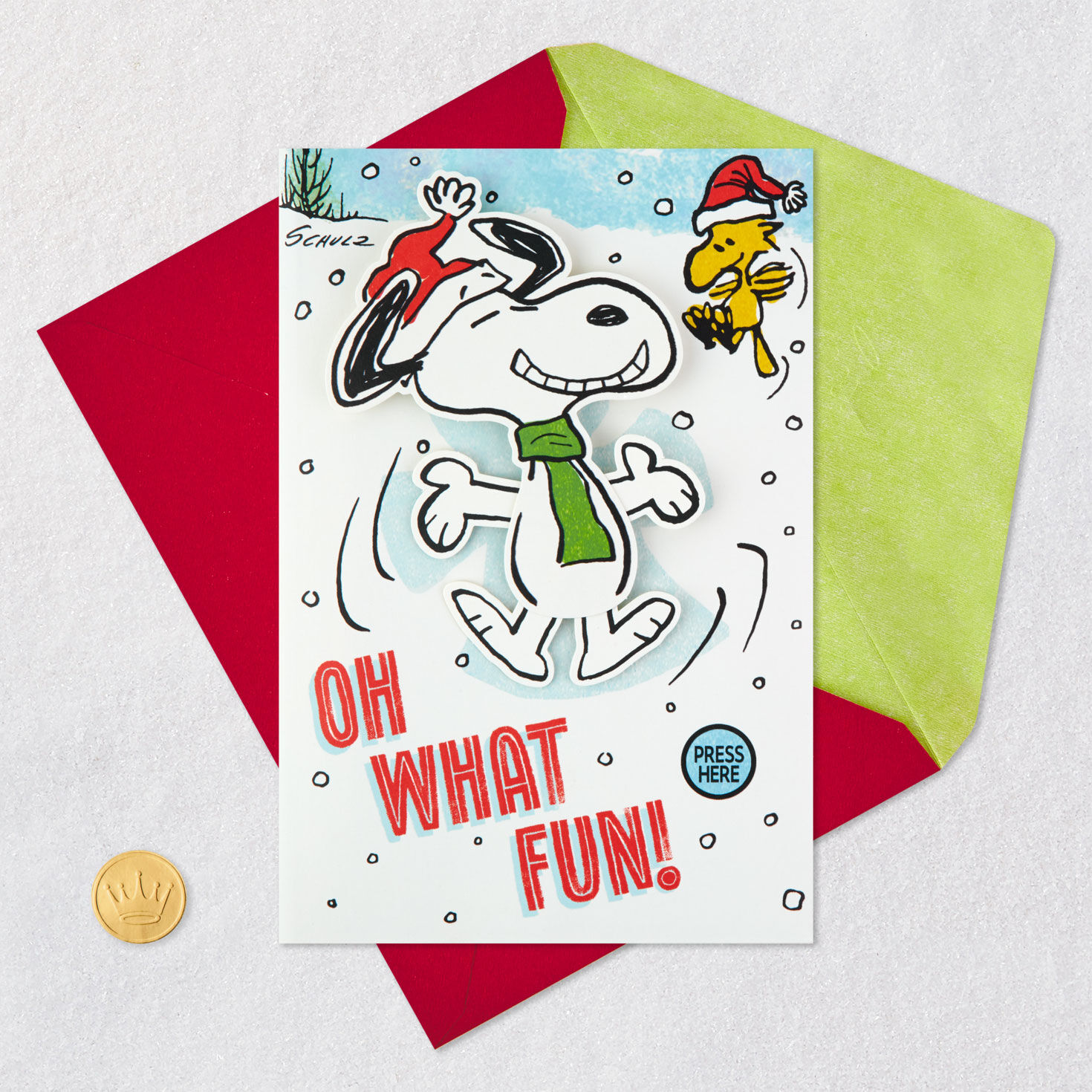Peanuts® Snoopy Snow Angel Musical Christmas Card With Motion ...