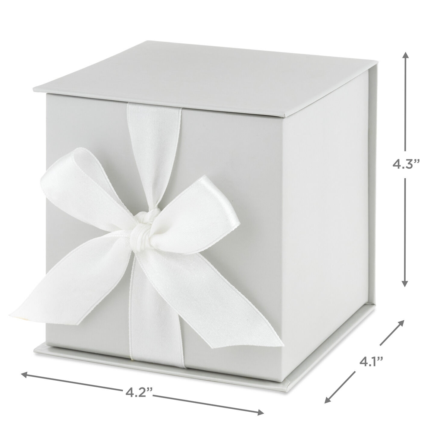 4.3" Small Pearl Gray Gift Box With Shredded Paper Filler - Gift Boxes ...