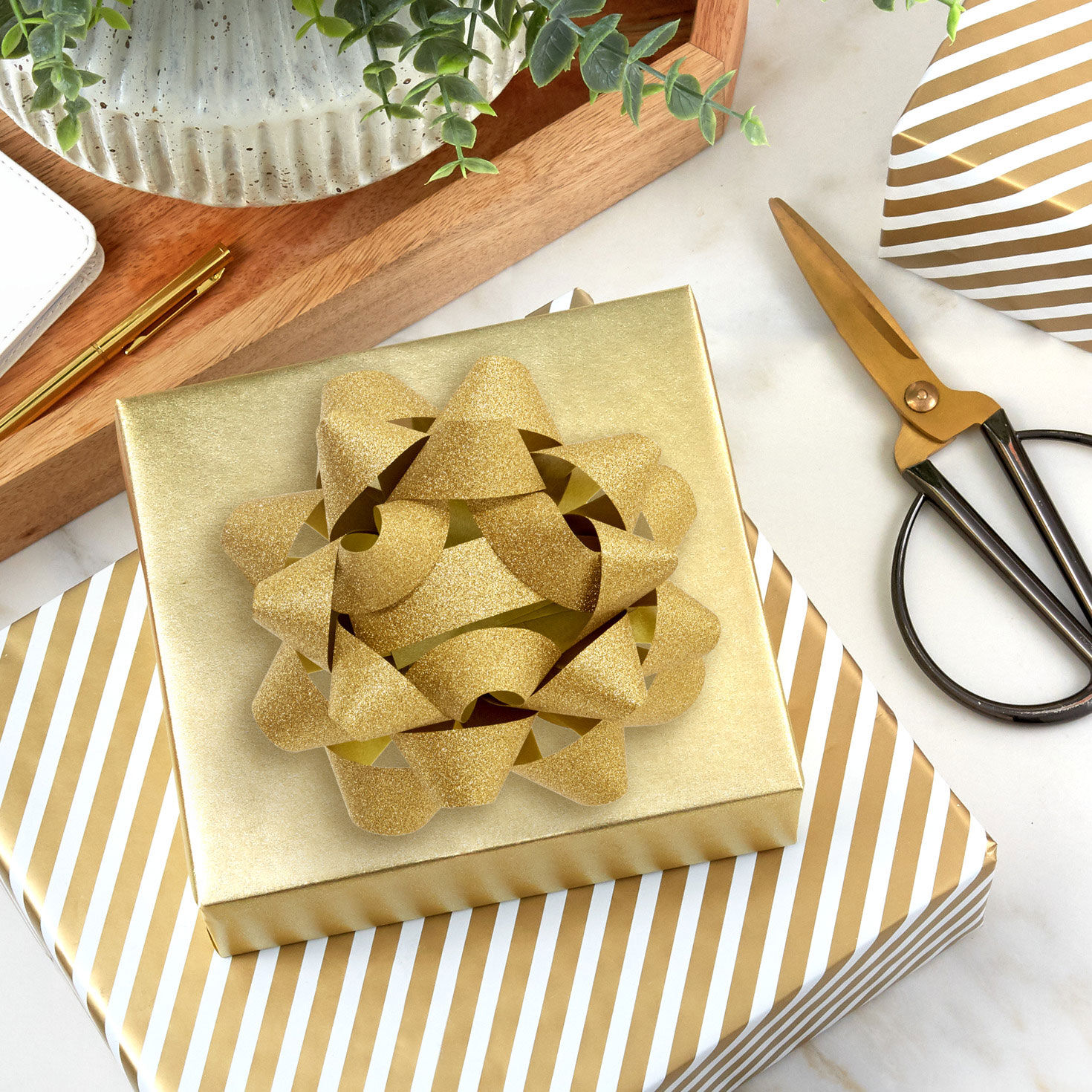 4.6" Sparkling Gold Gift Bow - Bows & Ribbons | Hallmark