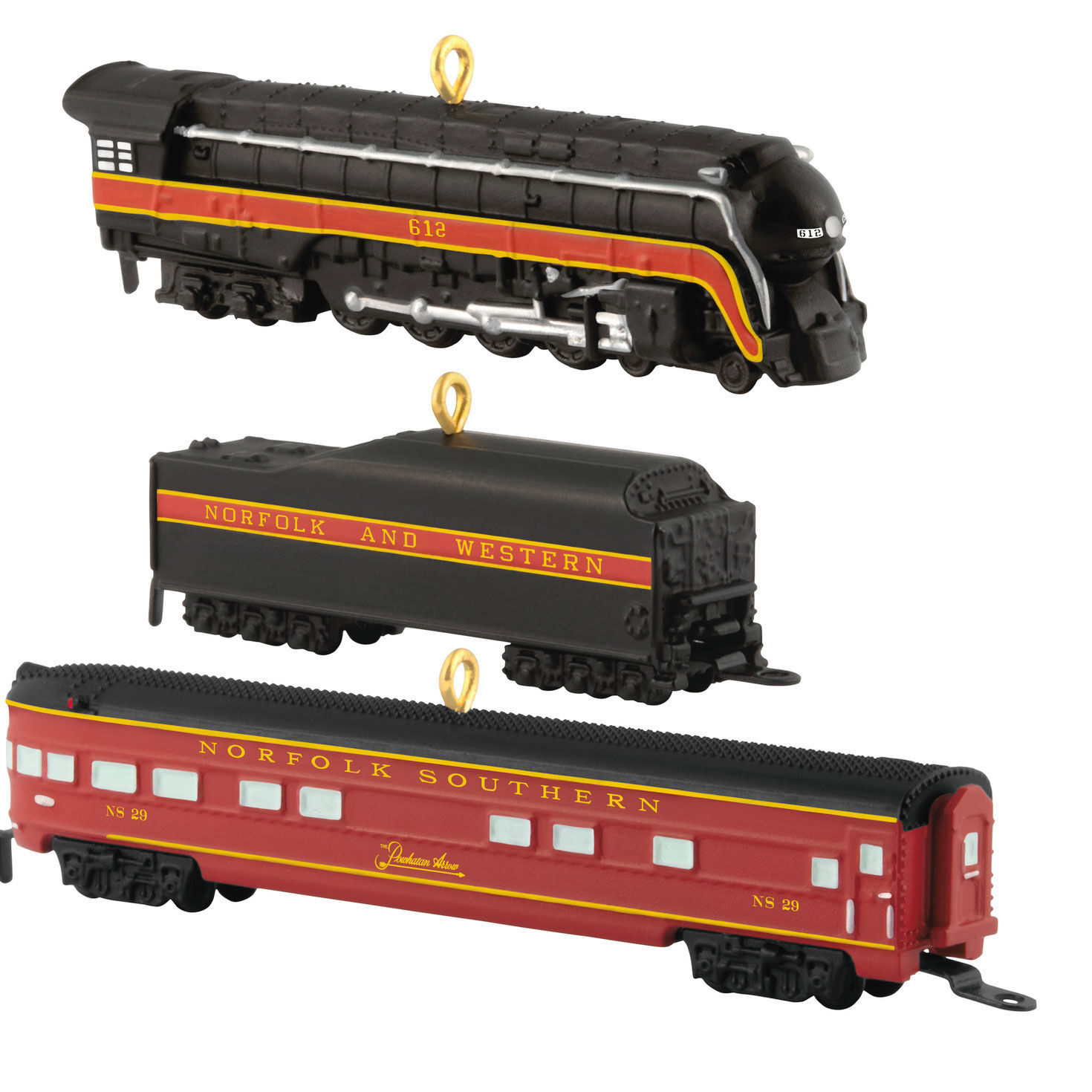 Mini Lionel® Norfolk and Western Passenger Set Ornaments, Set of 3 ...