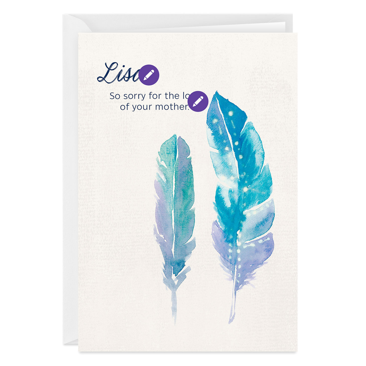 Personalized Watercolor Feathers Card - Greeting Cards | Hallmark
