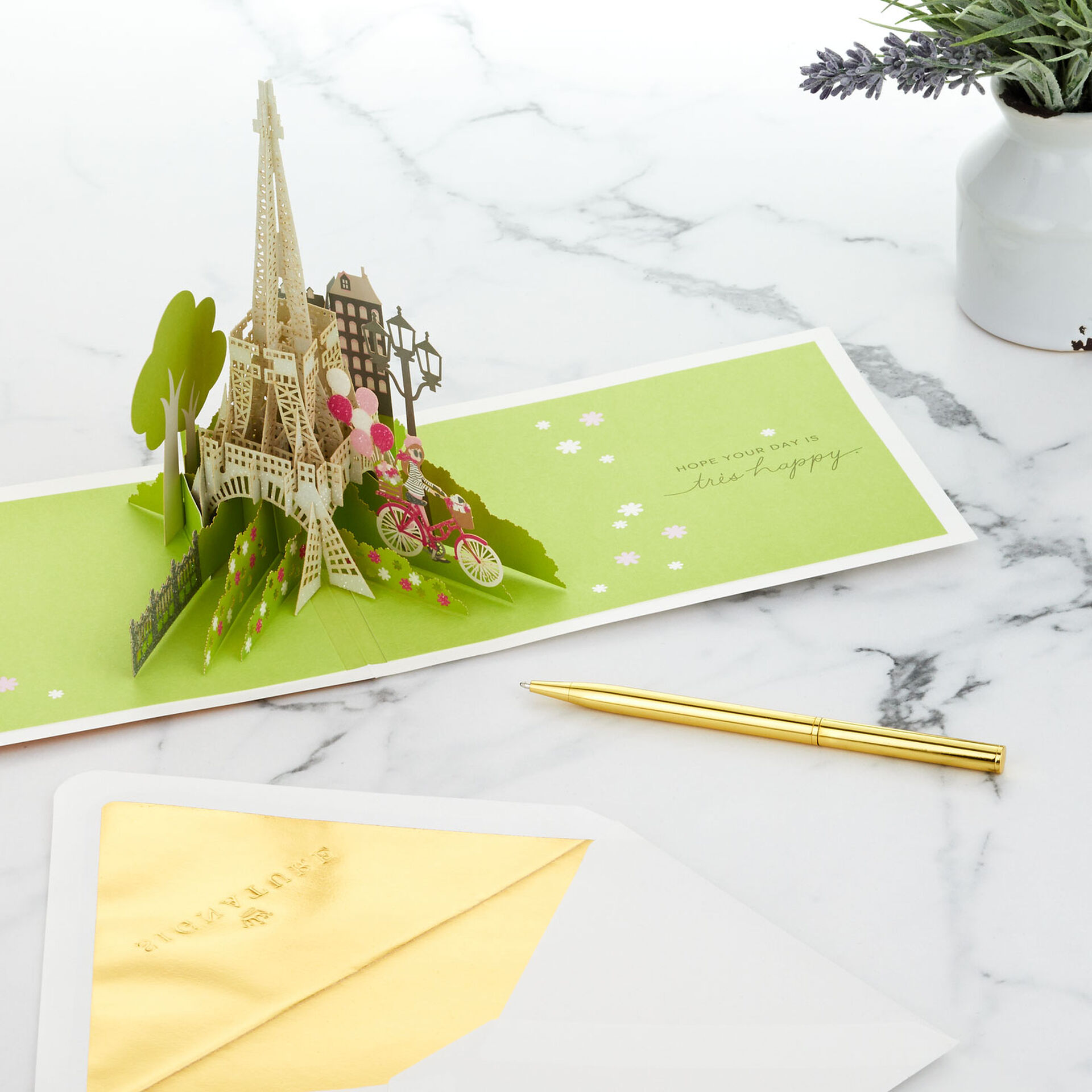Bonjour Eiffel Tower 3D Pop-Up Hello Card - Greeting Cards - Hallmark