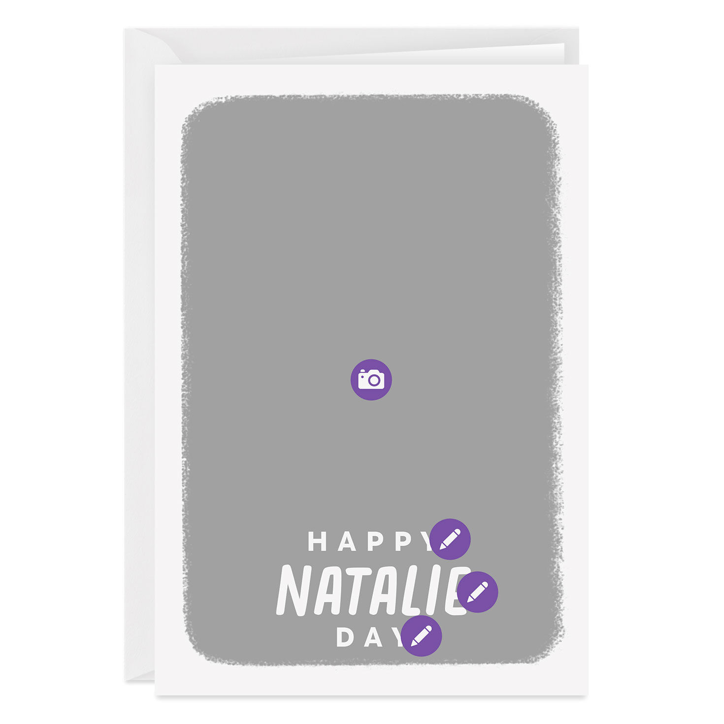 Personalized White Outline Any Occasion Photo Card - Greeting Cards ...