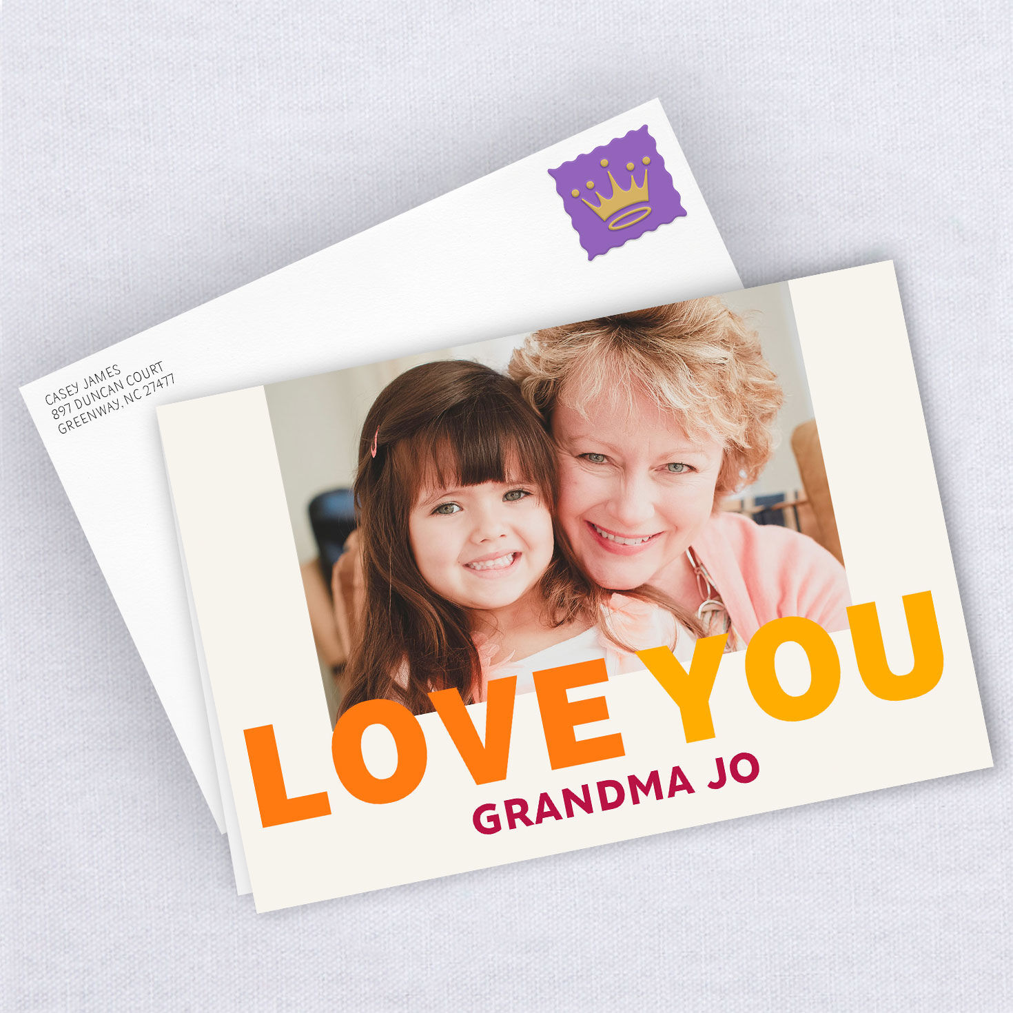 Personalized Bold and Bright Love You Photo Card - Greeting Cards ...
