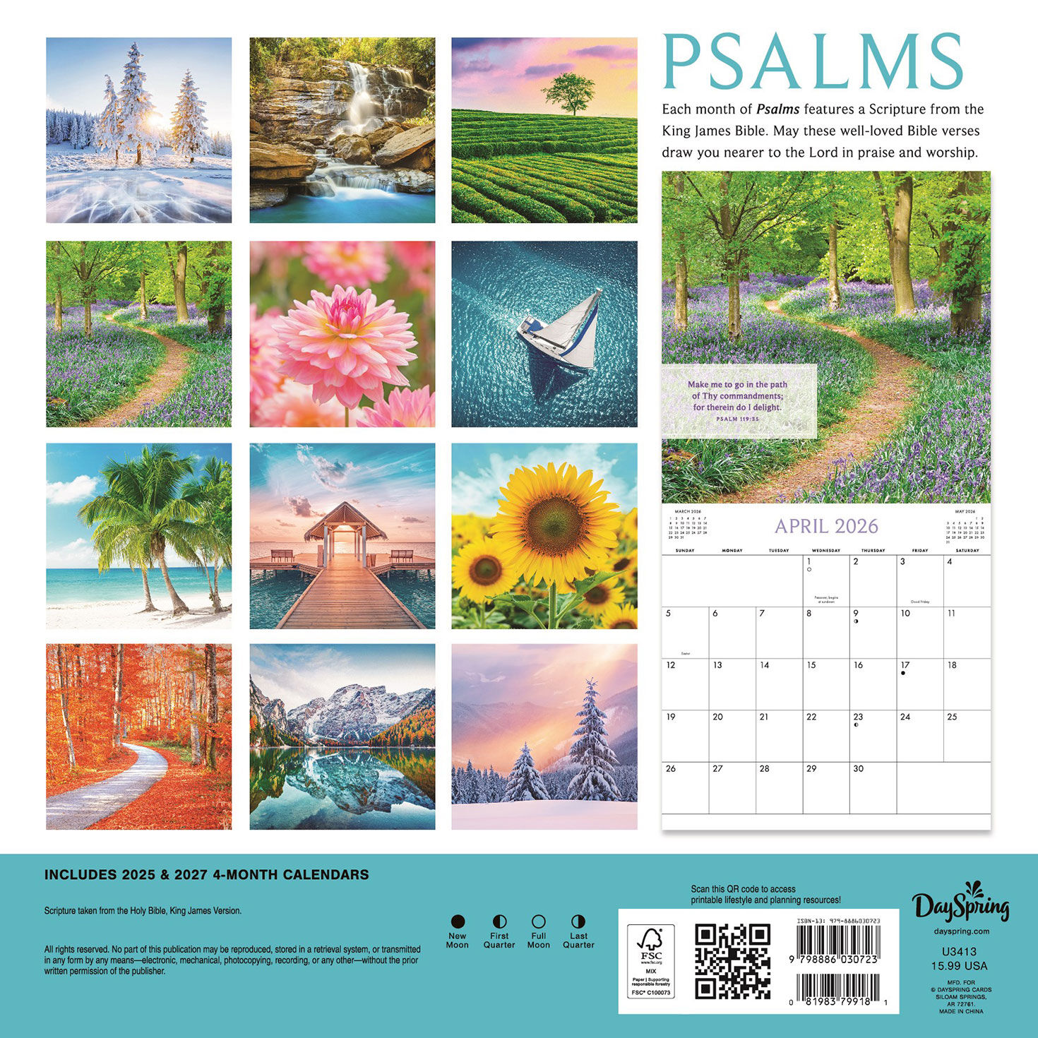 DaySpring Psalms 12-Month 2026 Wall Calendar - Calendars & Planners ...