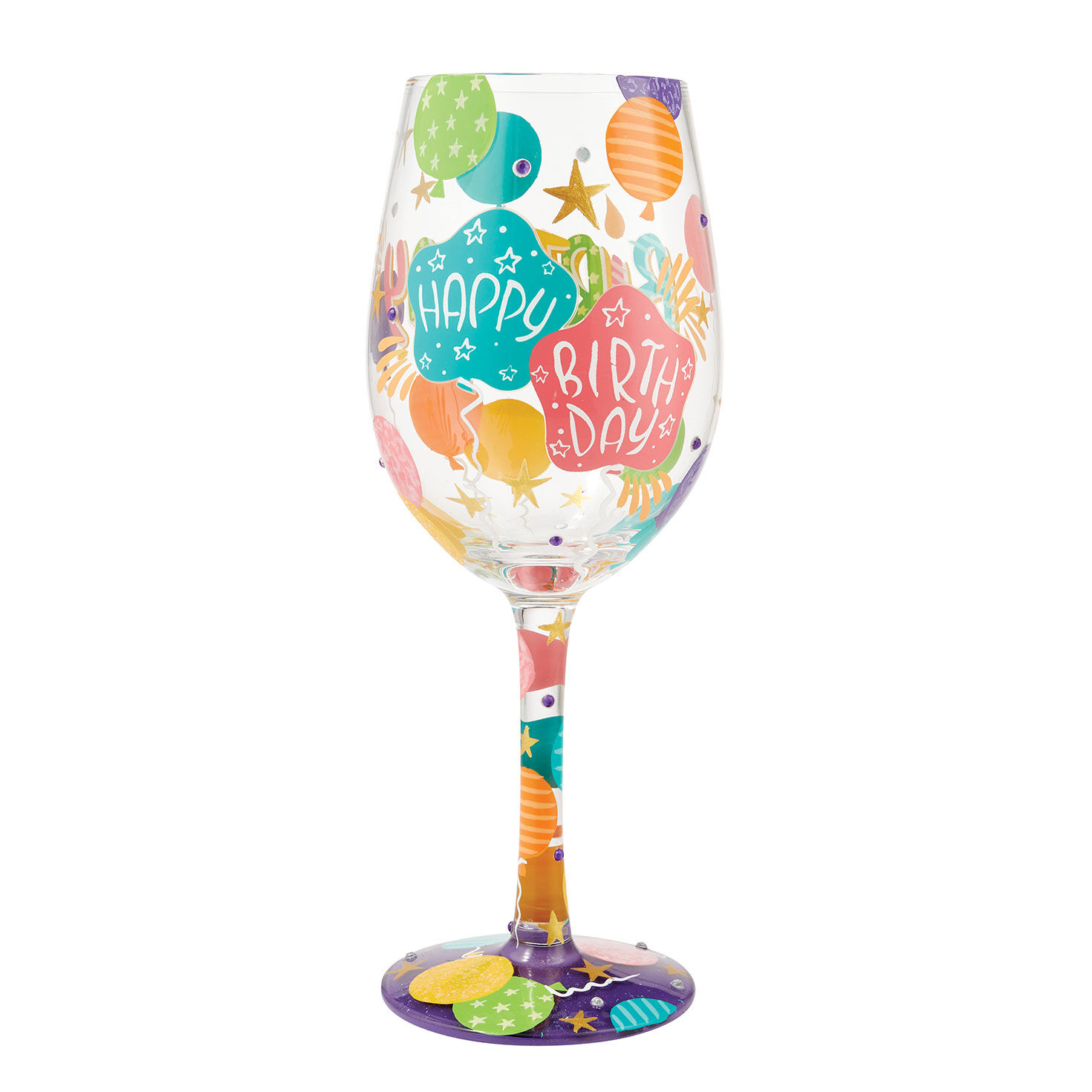 Lolita Birthday Girl Handpainted Wine Glass, 15 oz. - Wine Glasses ...