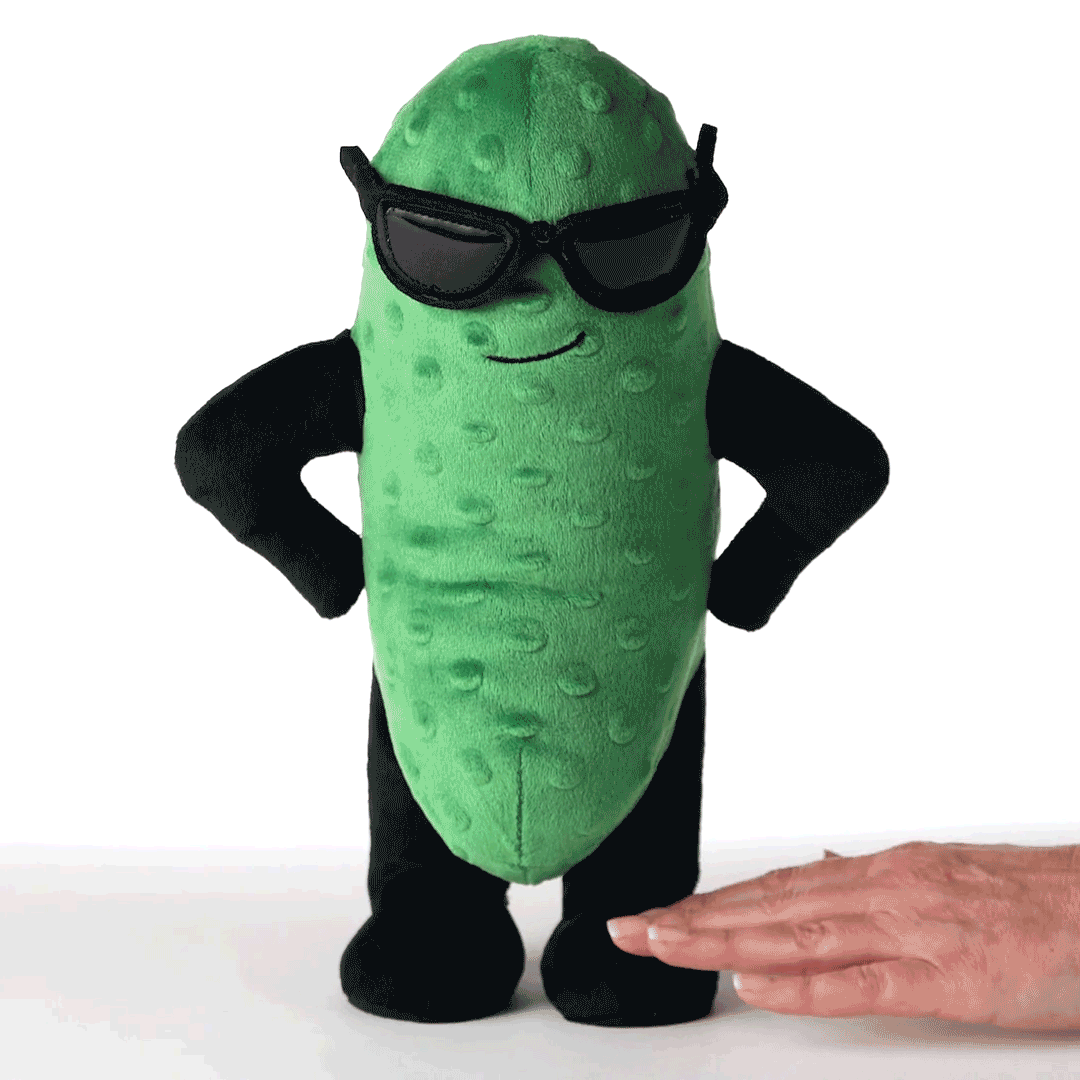 Big Dill Pickle Plush With Sound and Motion, 13" - Interactive Stuffed ...