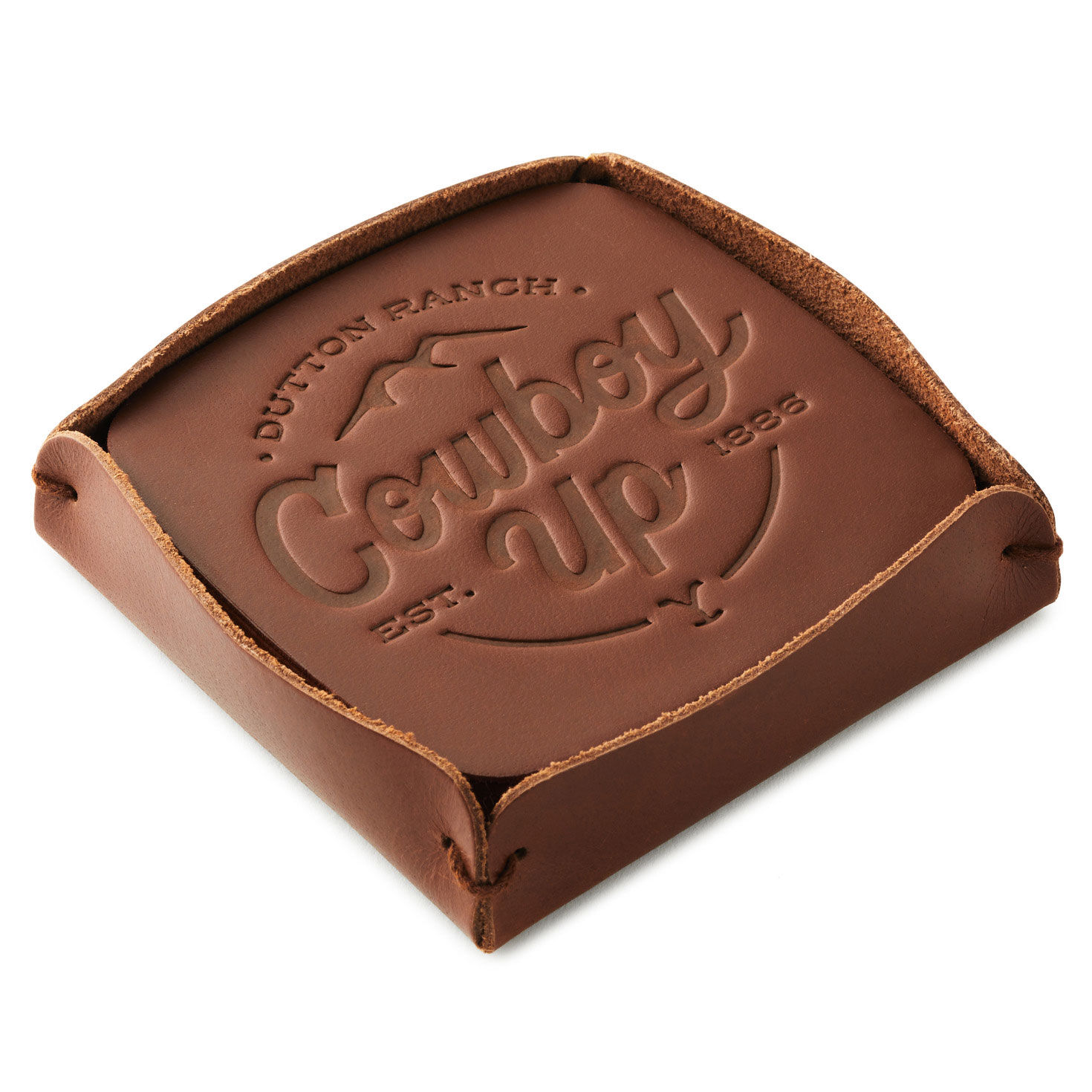 Yellowstone Dutton Ranch Bonded Leather Coasters, Set of 4 - Kitchen ...