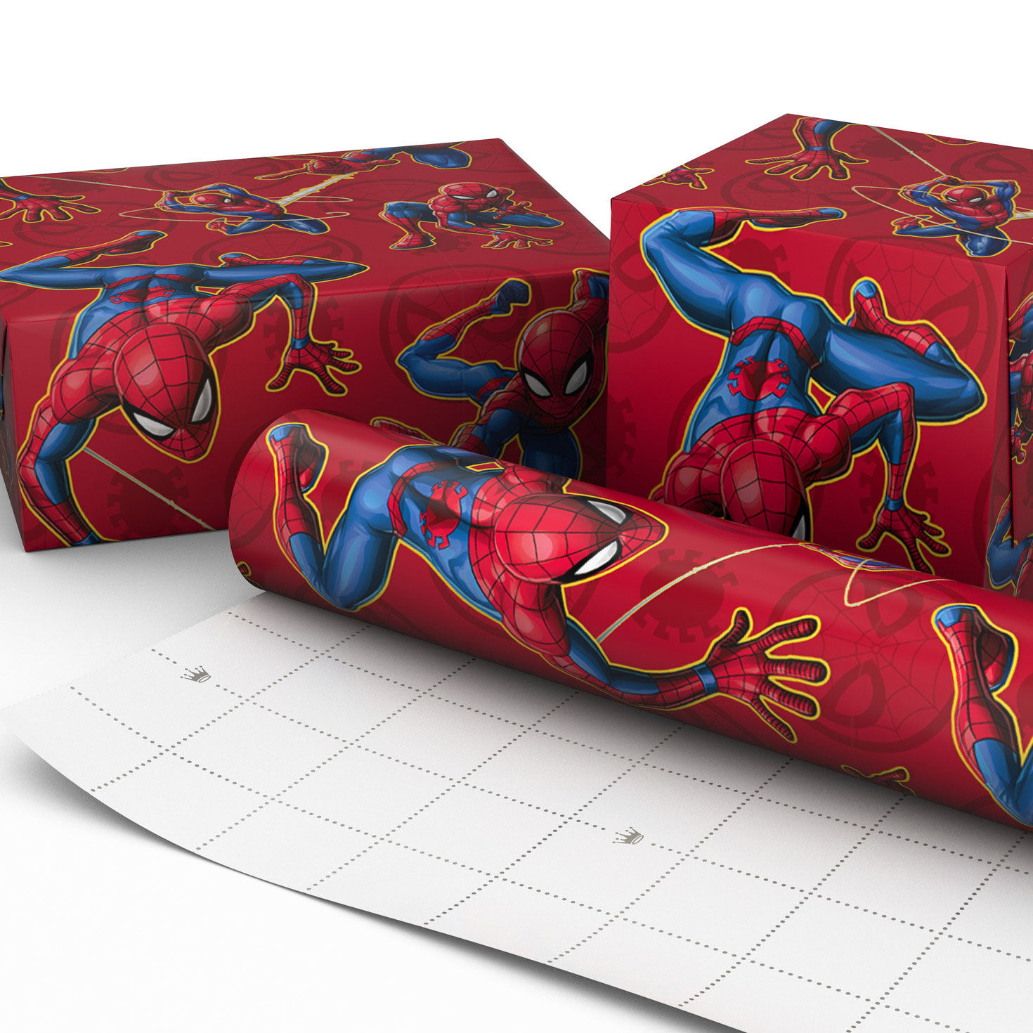 Marvel Spider-Man on Red Wrapping Paper Roll, 17.5 sq. ft. - Wrapping ...