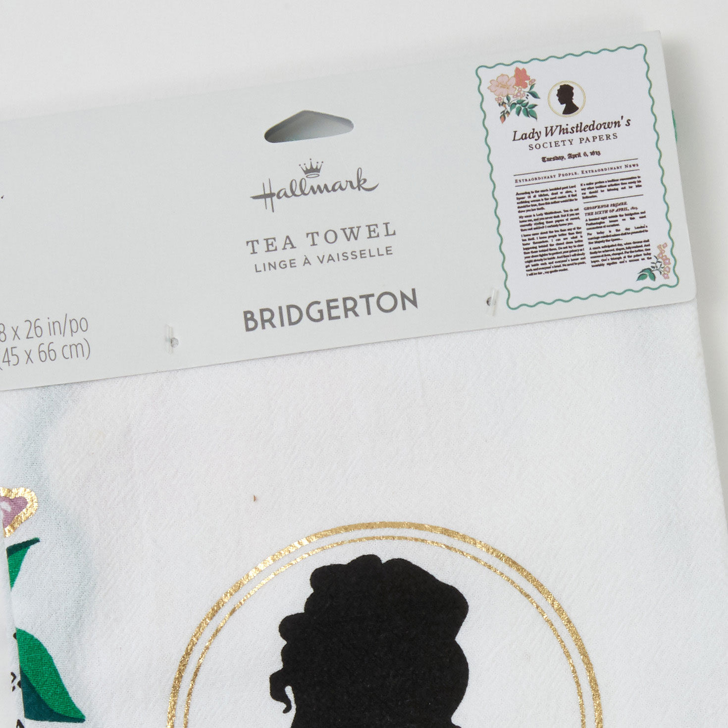 Bridgerton Lady Whistledown's Society Papers Tea Towel, 18x26 - Kitchen ...
