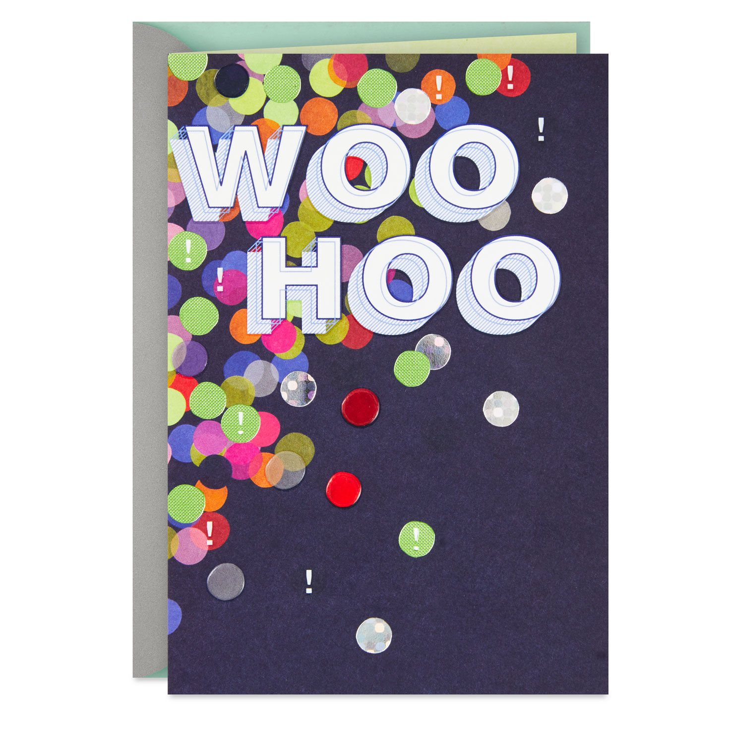 Woo Hoo Exclamation Points and Confetti Congratulations Card - Greeting ...