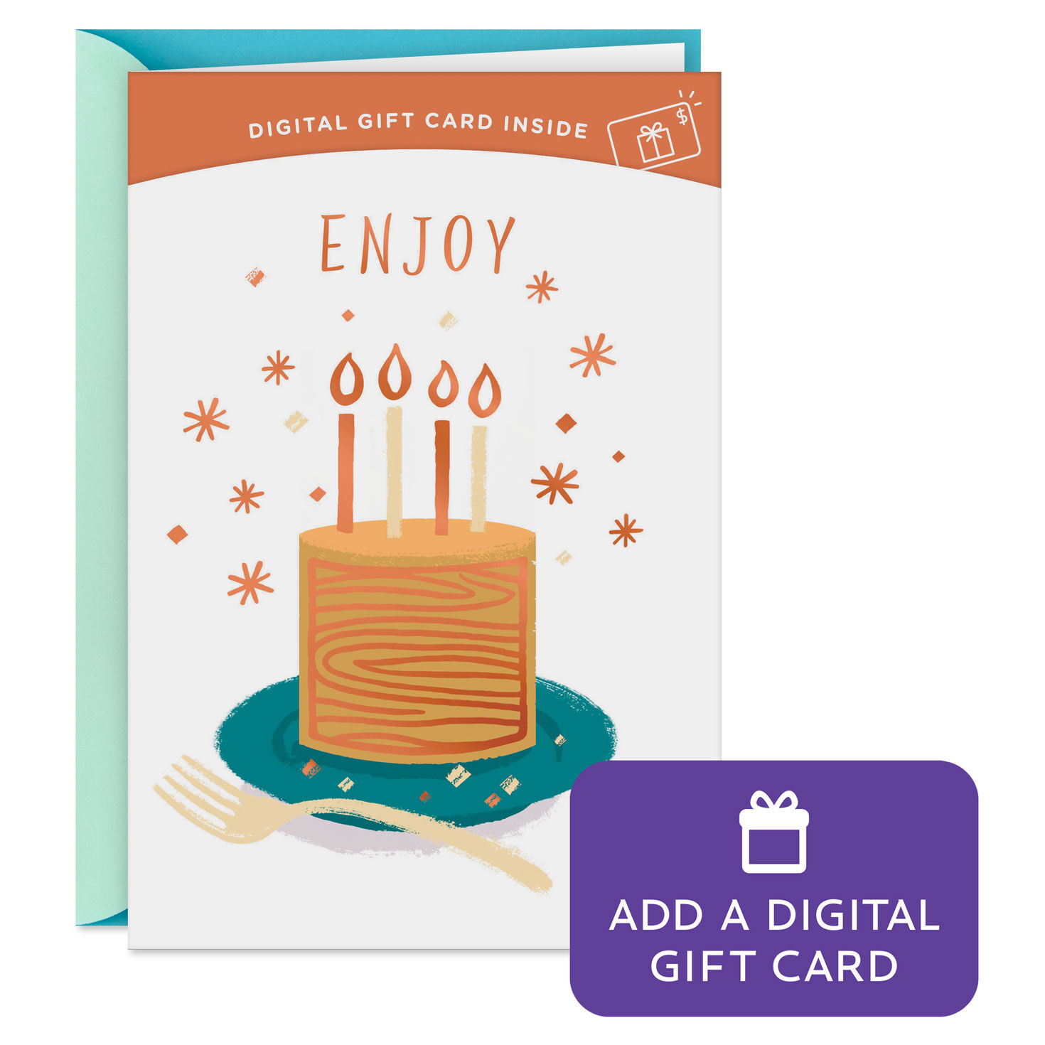 Enjoy Every Moment Cake With Candles Gift Card Greeting Birthday Card ...