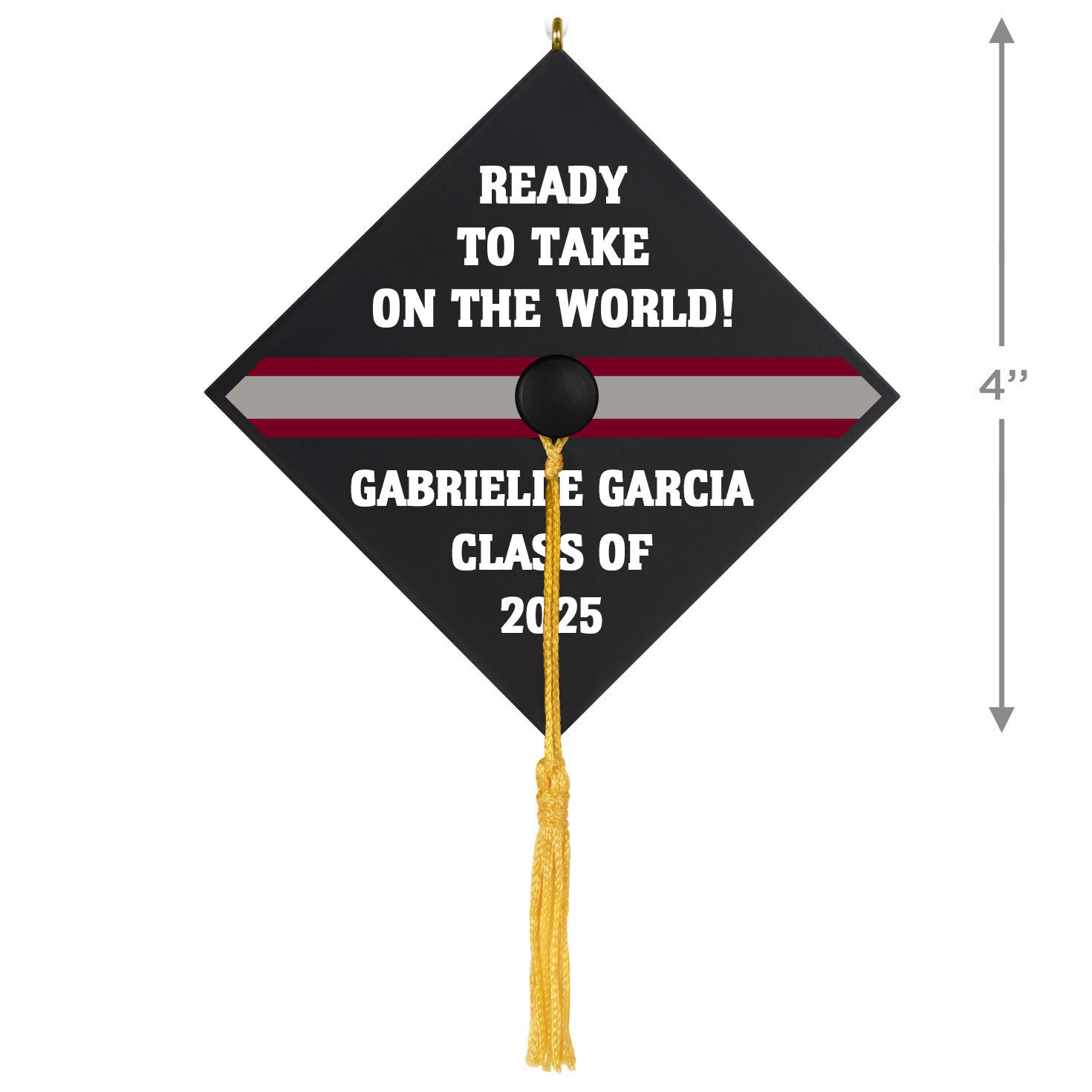 Graduation Cap Personalized Ornament, Custom Text - Personalized ...