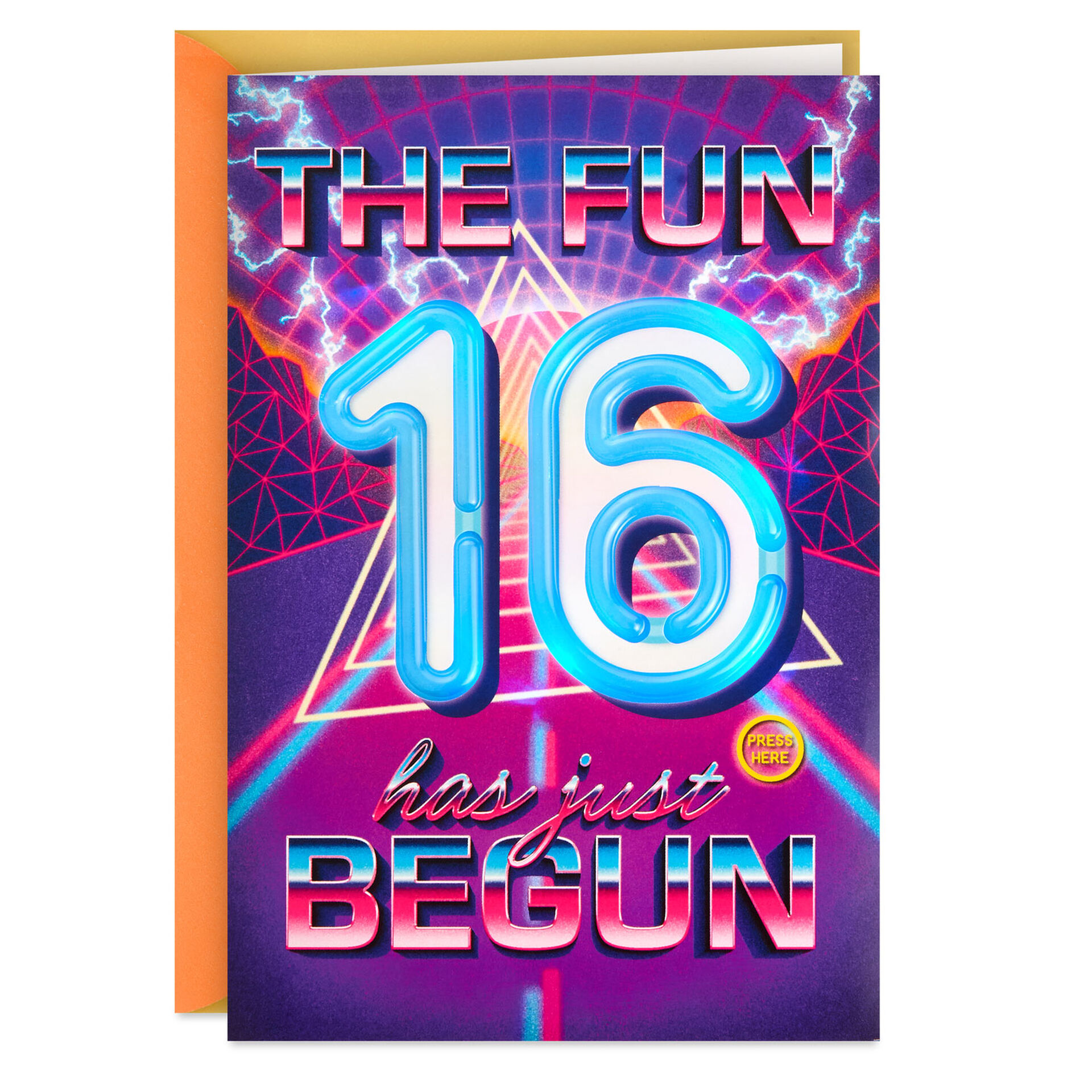 The Fun Has Begun Musical Light-Up 16th Birthday Card - Greeting Cards ...
