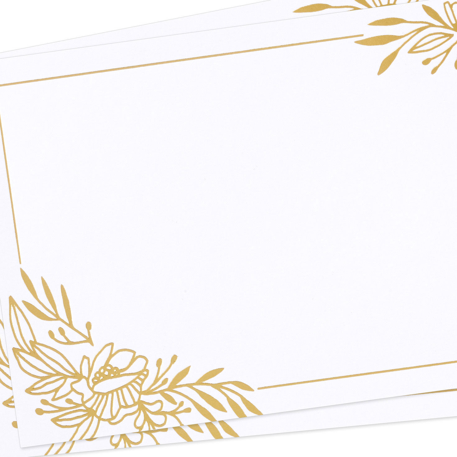 Gold Floral Swags on White Flat Blank Notes, Pack of 10 - Note Cards ...