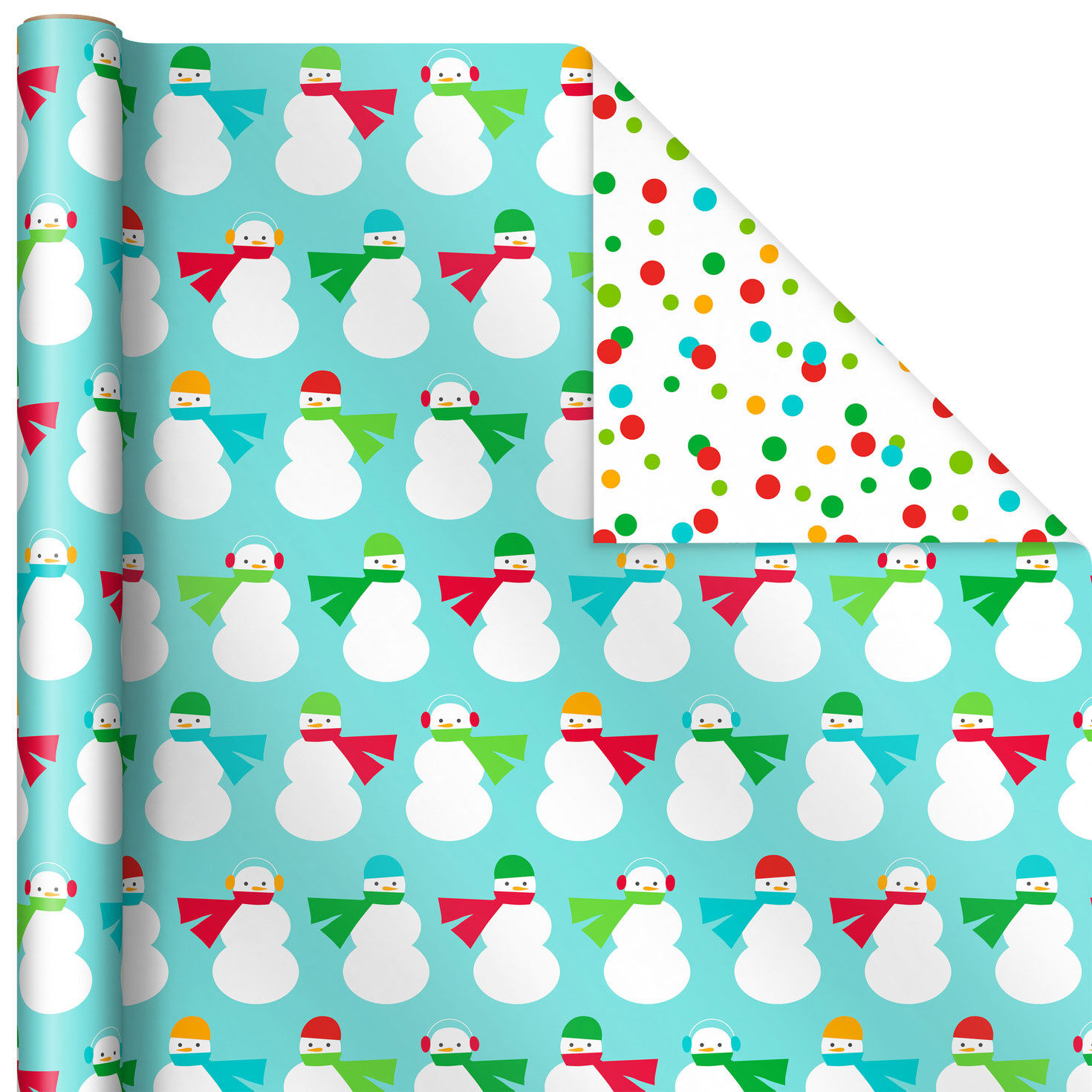 Bright and Graphic 3-Pack Reversible Christmas Wrapping Paper, 120 sq ...