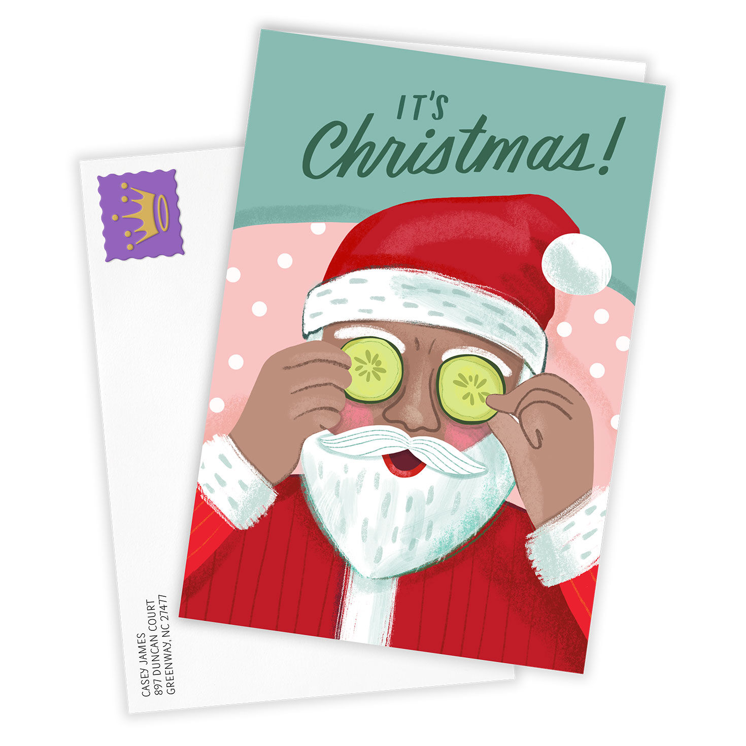 Santa Self-Care Funny Custom Christmas Card - Greeting Cards | Hallmark