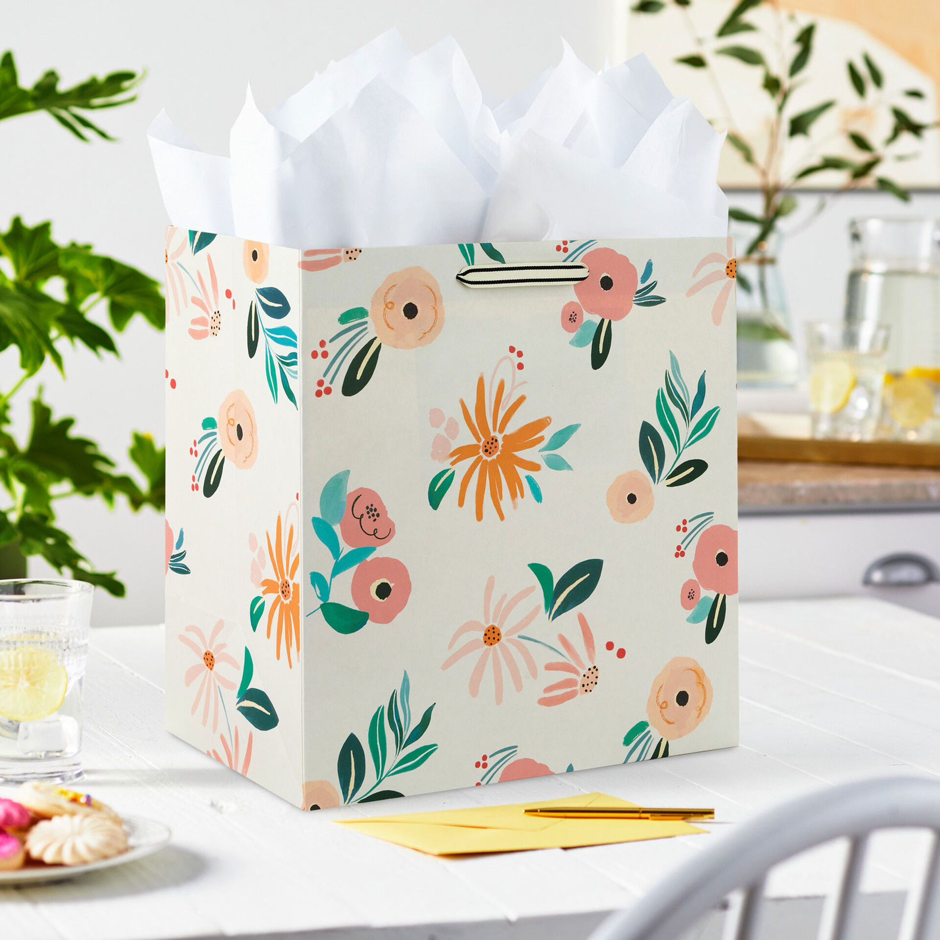 15" Dainty Floral Extra-Deep Gift Bag - Gift Bags - Hallmark